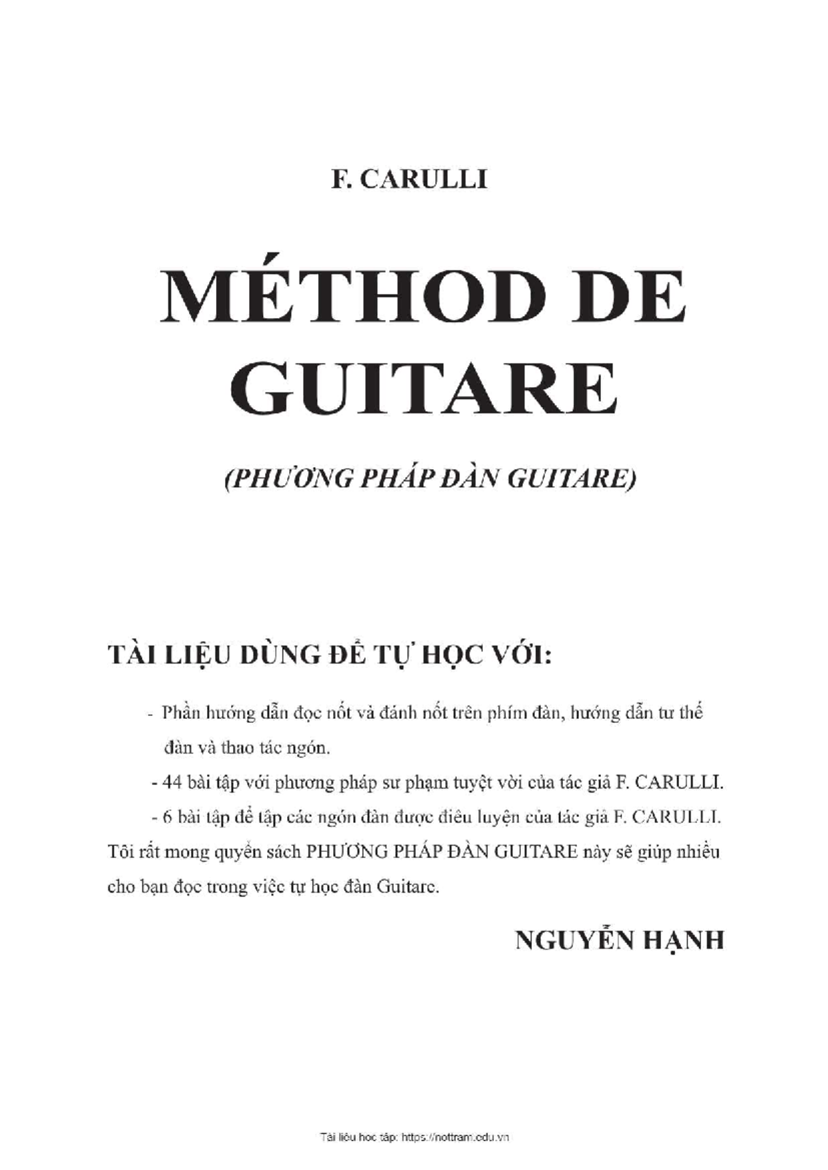 Carulli - ádasdas - F. CARULLI MÉTHOD DE GUITARE (PHUONG PHAP DAN ...