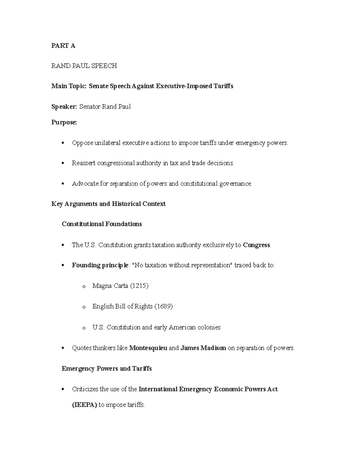 Trade Exam 2 Notes: Analysis of Tariffs and Economic Rent - Studocu