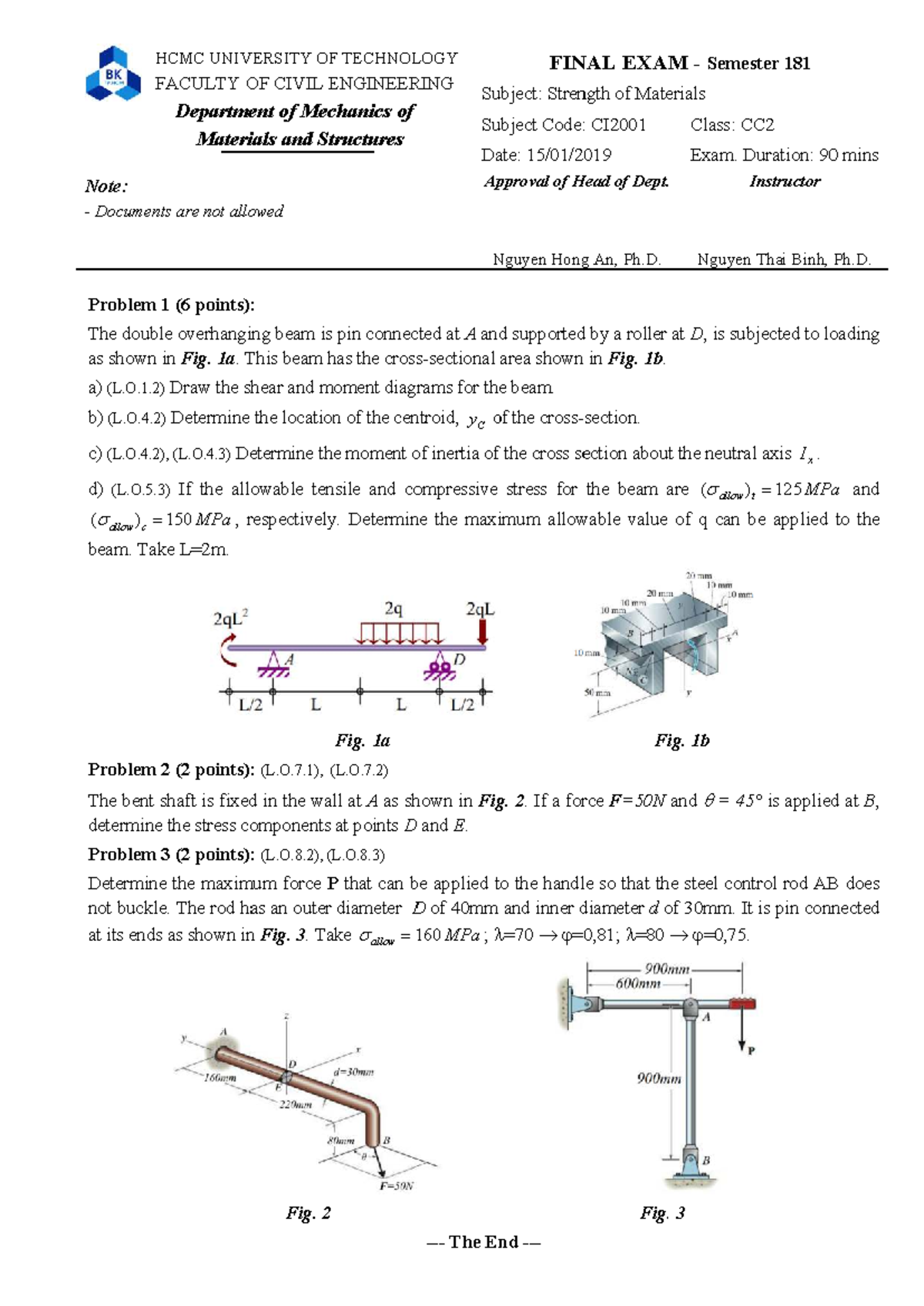 Final Exam CI2001 - Strength of Materials Notes (Semester 181) - Studocu