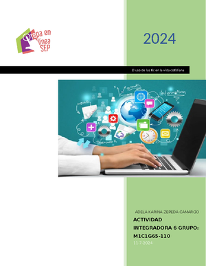 Actividad integradora 2. Uso e impacto de las TIC en la sociedad - 1. Crea una tabla en una hoja ...