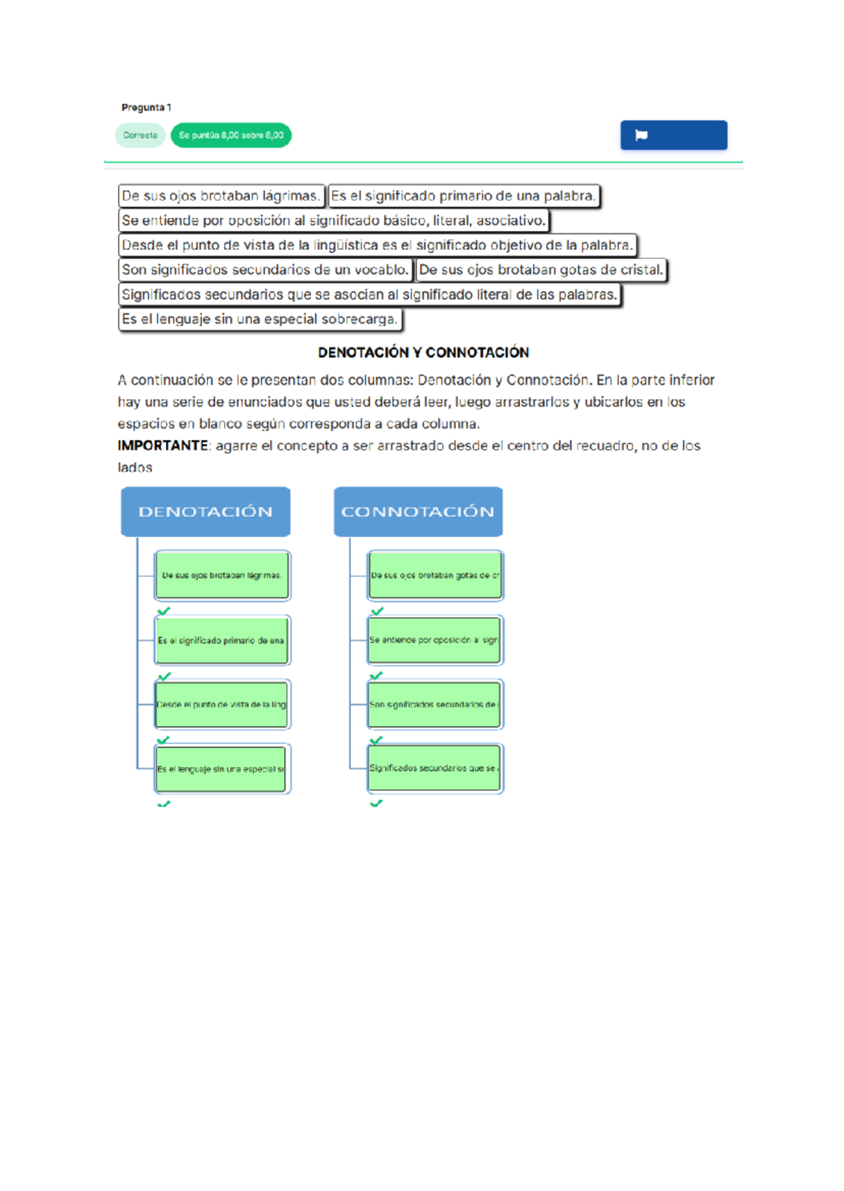 Actividad 6 - Arrastrar y soltar - Pregunta 1 Correcta Se puntúa 8,00 ...