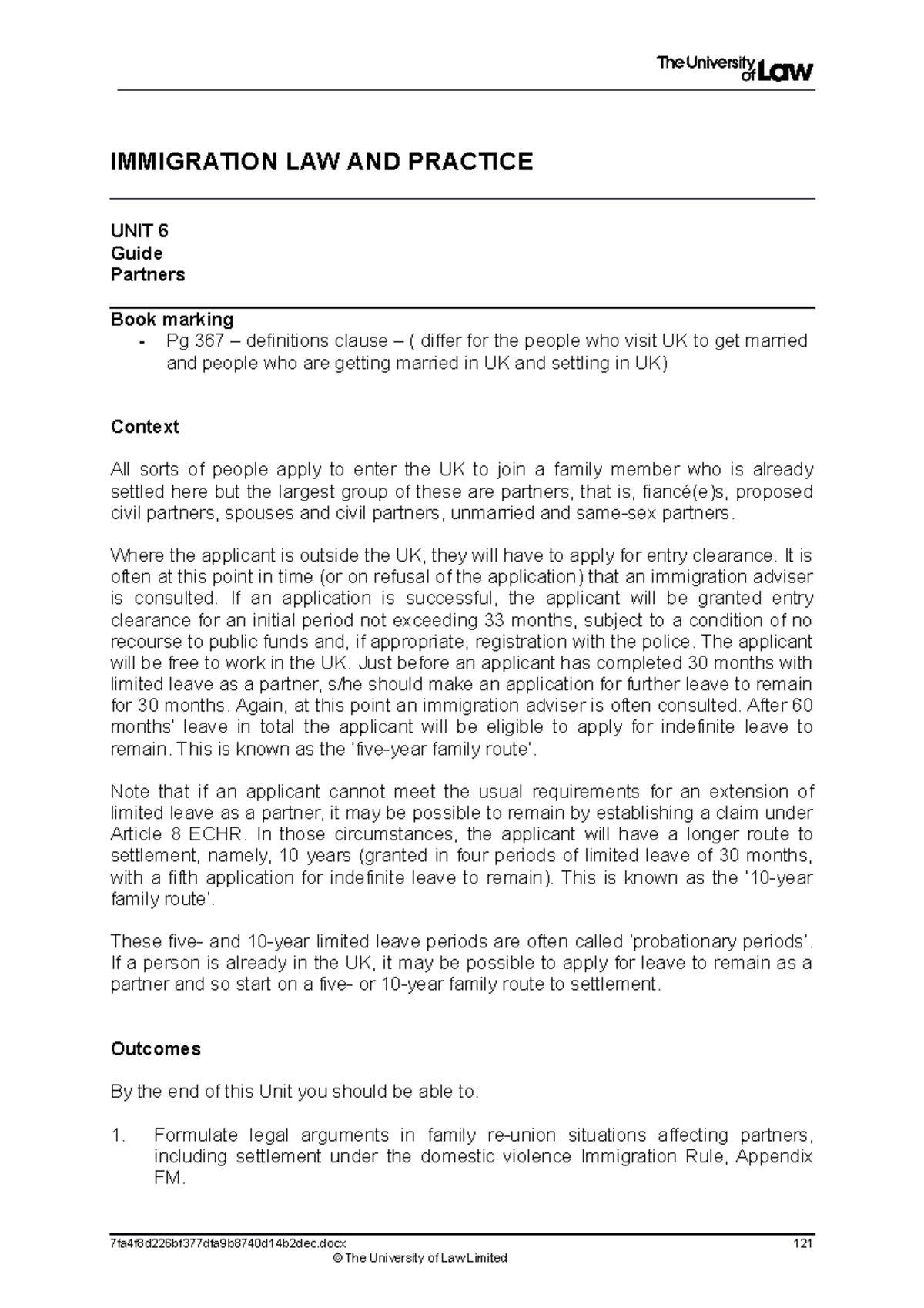 Imm ws 6. - secondary notes. - IMMIGRATION LAW AND PRACTICE UNIT 6 ...