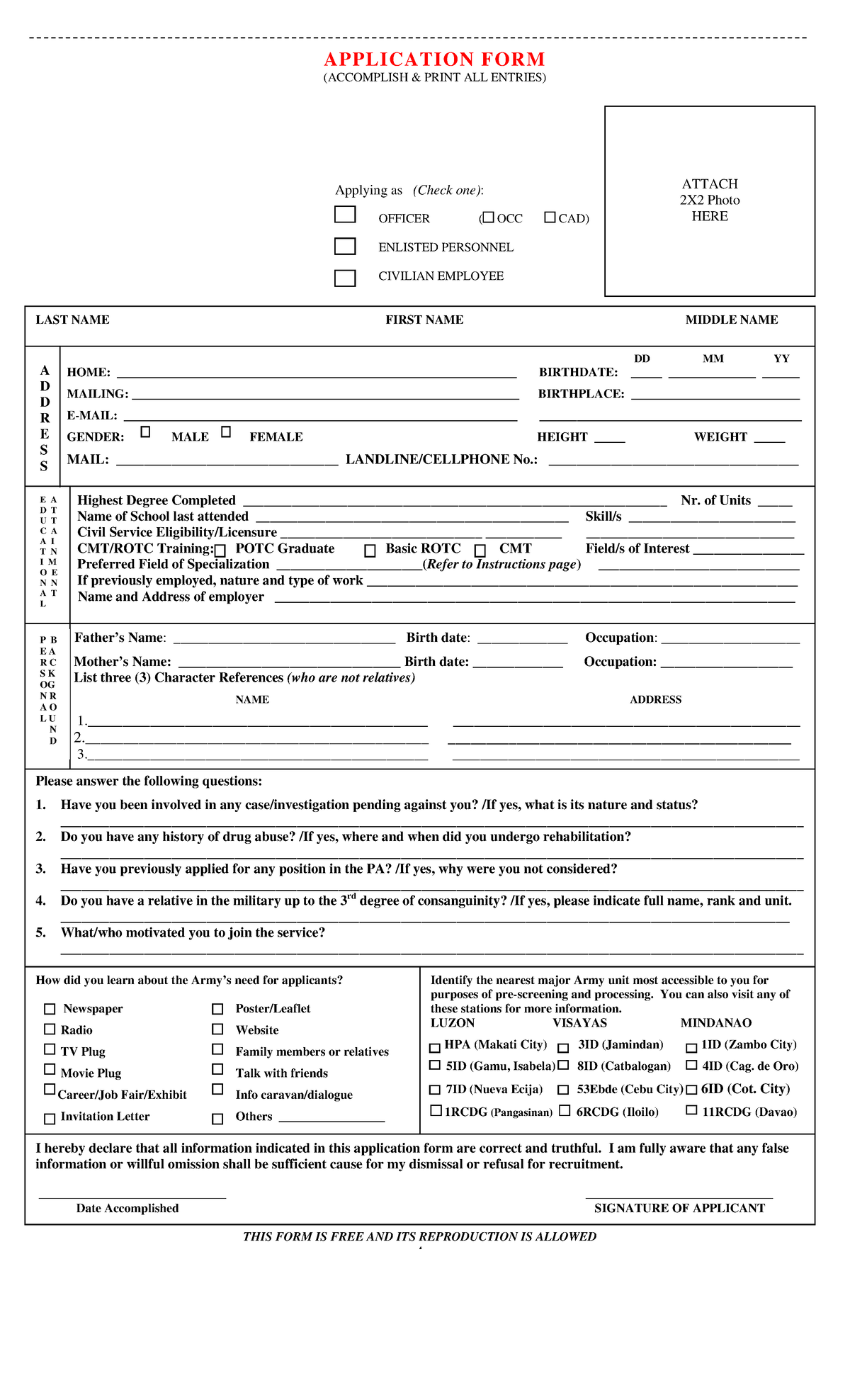 App Form - Summary Health Education (Nursing) - APPLICATION FORM (ACCOMPLISH & PRINT ALL - Studocu