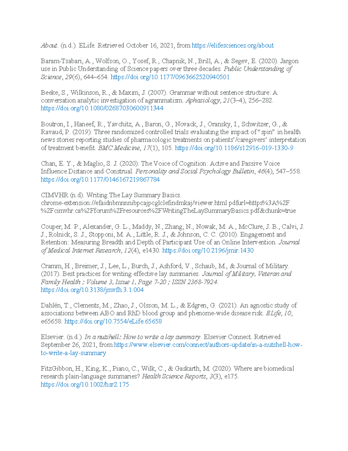 Research Project Literature Review on Science Communication - Studocu