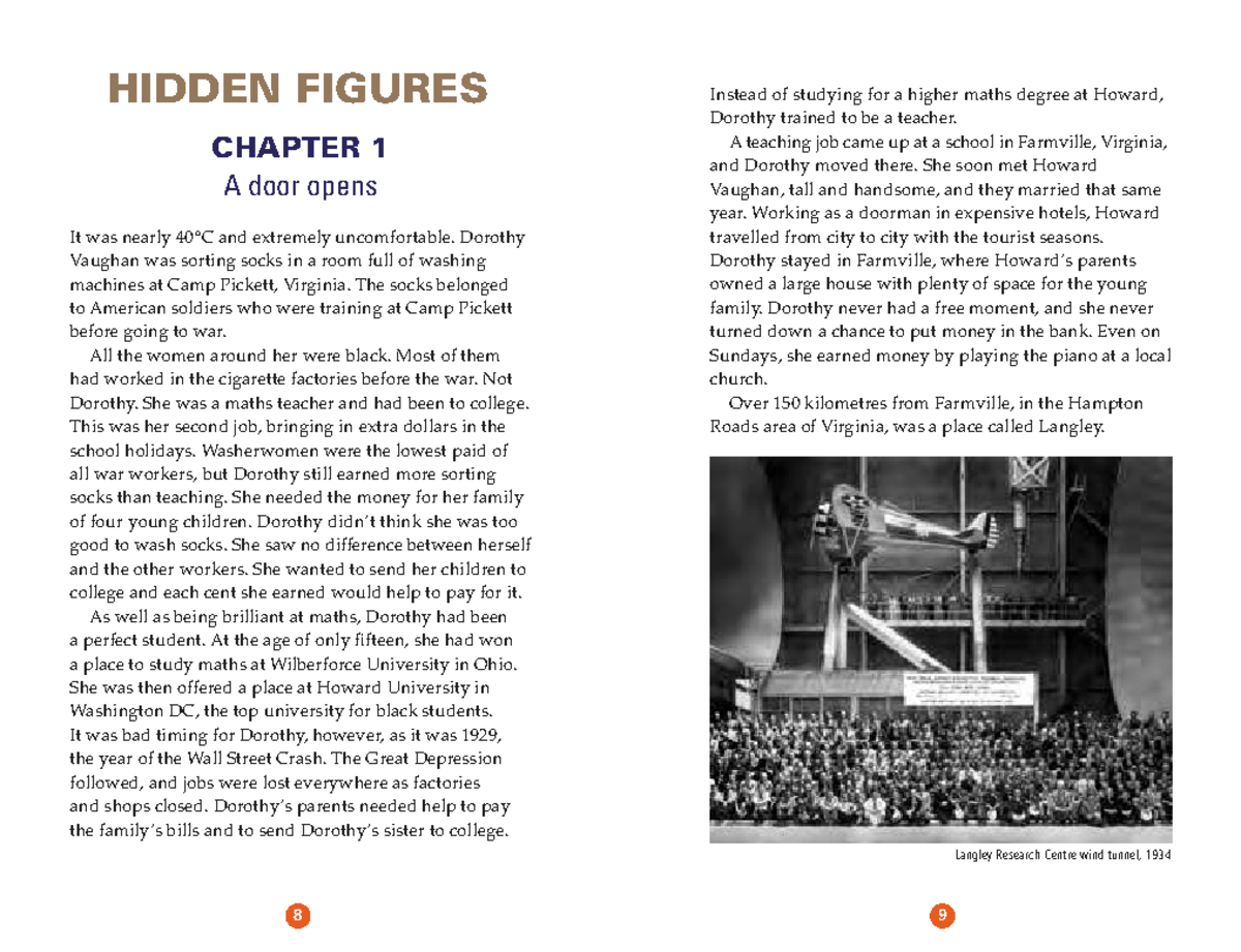 Hidden Figures: Chapter 1 - A Door Opens (Assignment) - Studocu