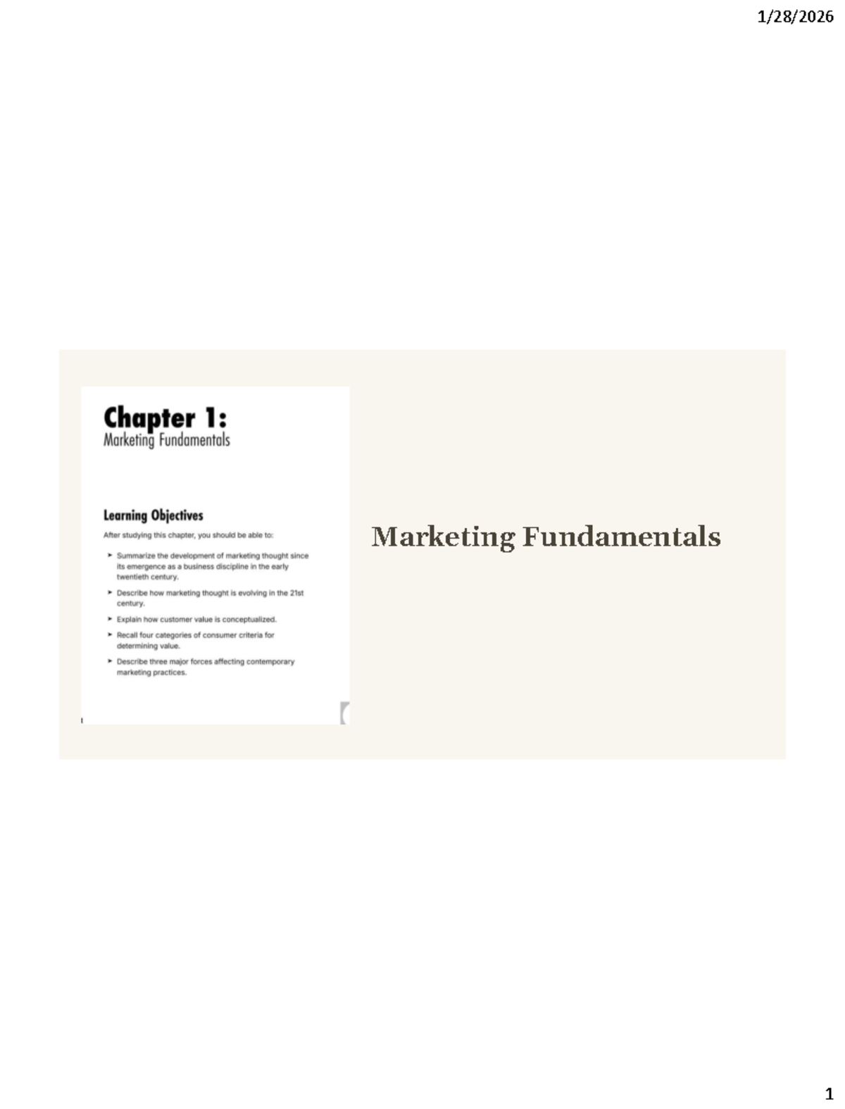 Chapter 1: Marketing Fundamentals Overview (Slides) - Studocu