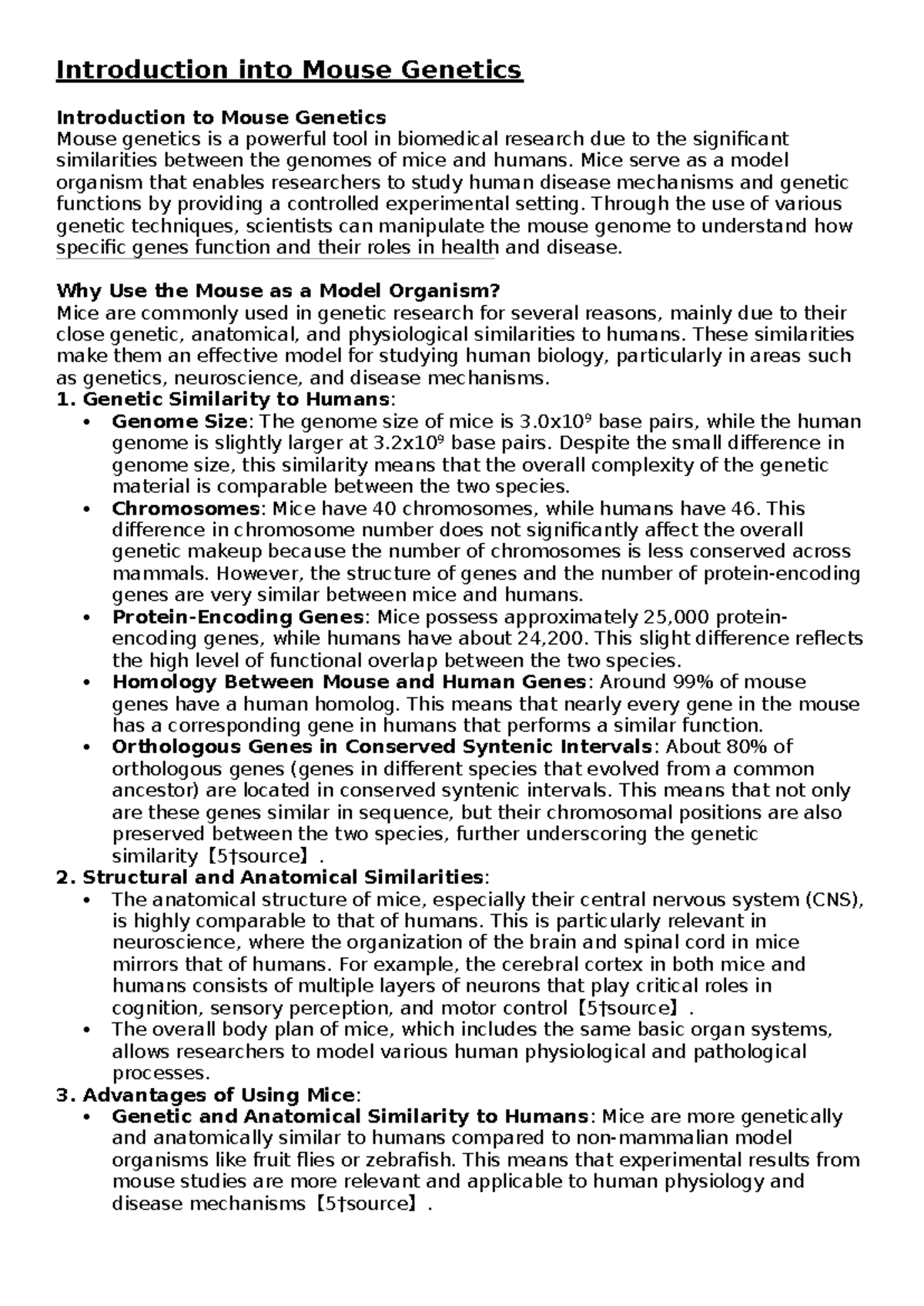 Mouse Genetics: Comprehensive Notes on Model Organism Applications ...