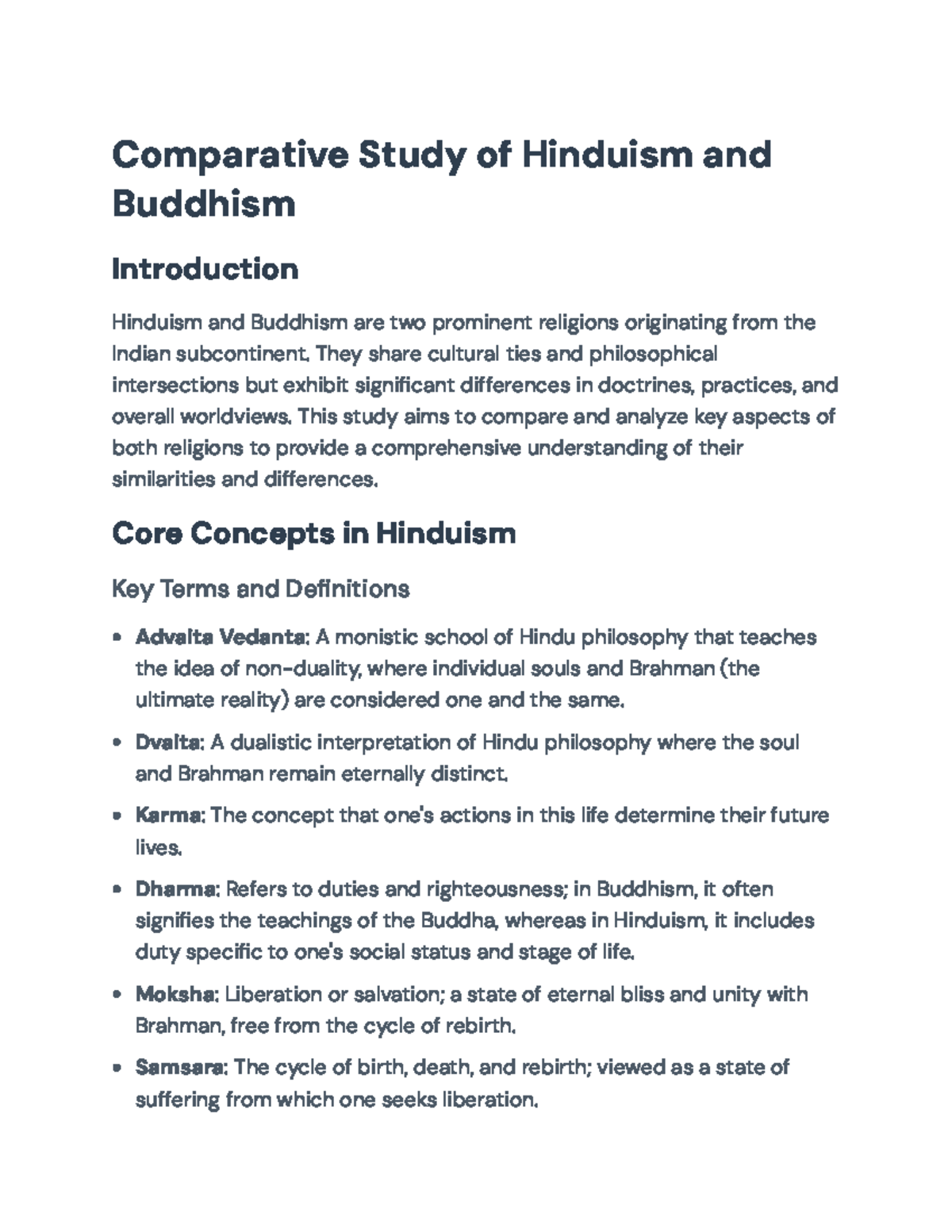 Comparative Study of Hinduism and Buddhism: Key Concepts and Analysis ...