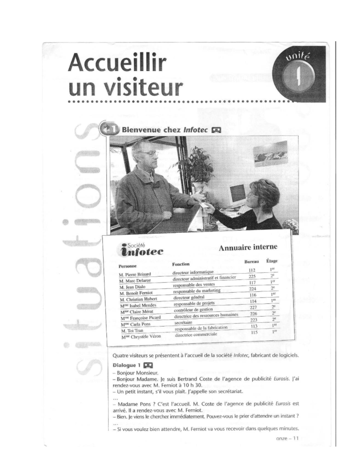 Unité 1 : Accueillir un Visiteur chez Infotec - Guide Pratique - Studocu