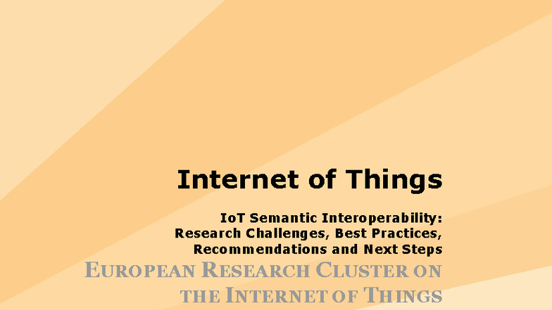2015 IoT Semantic Interoperability: Challenges & Best Practices - Studocu