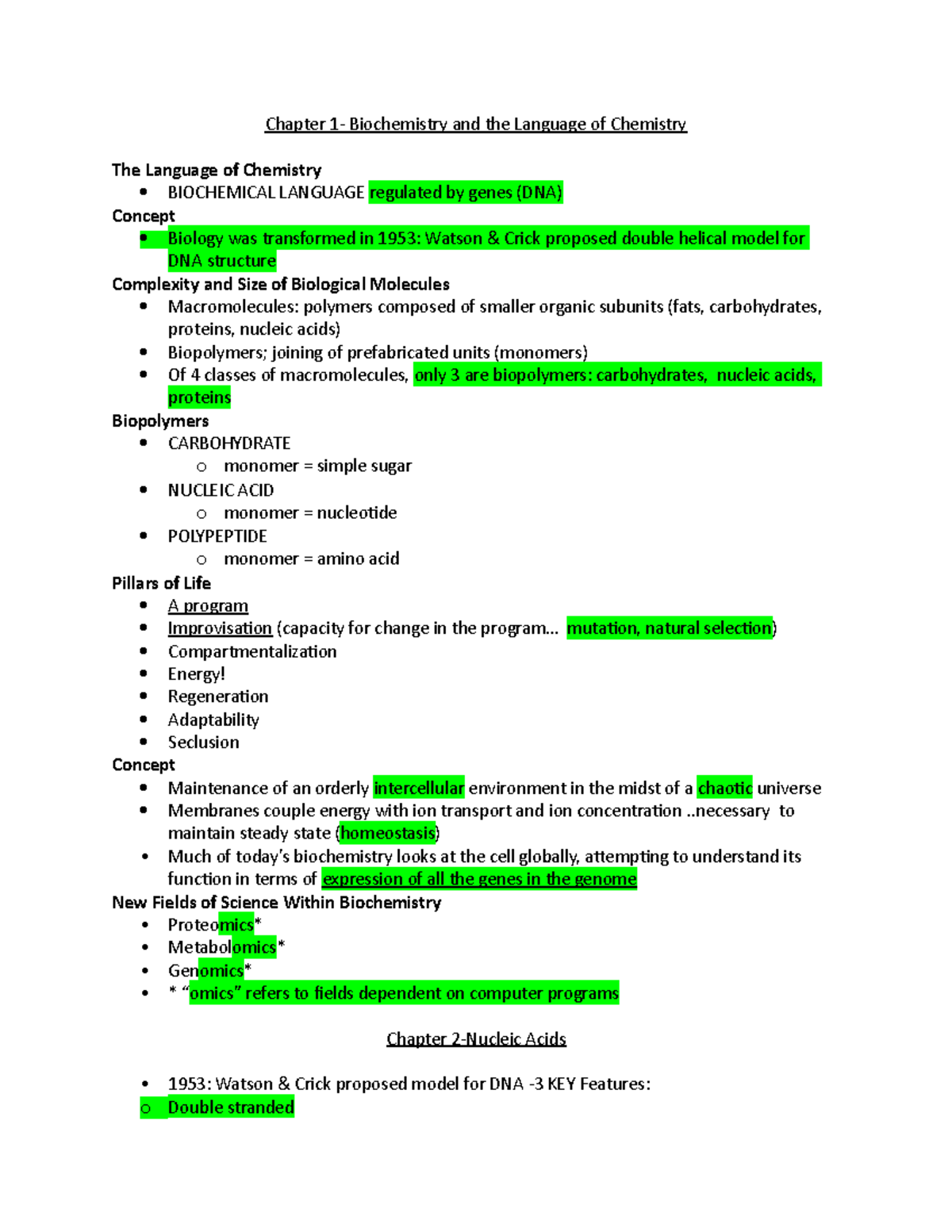 Biochem exam 1 study guide - Chapter 1- Biochemistry and the Language ...