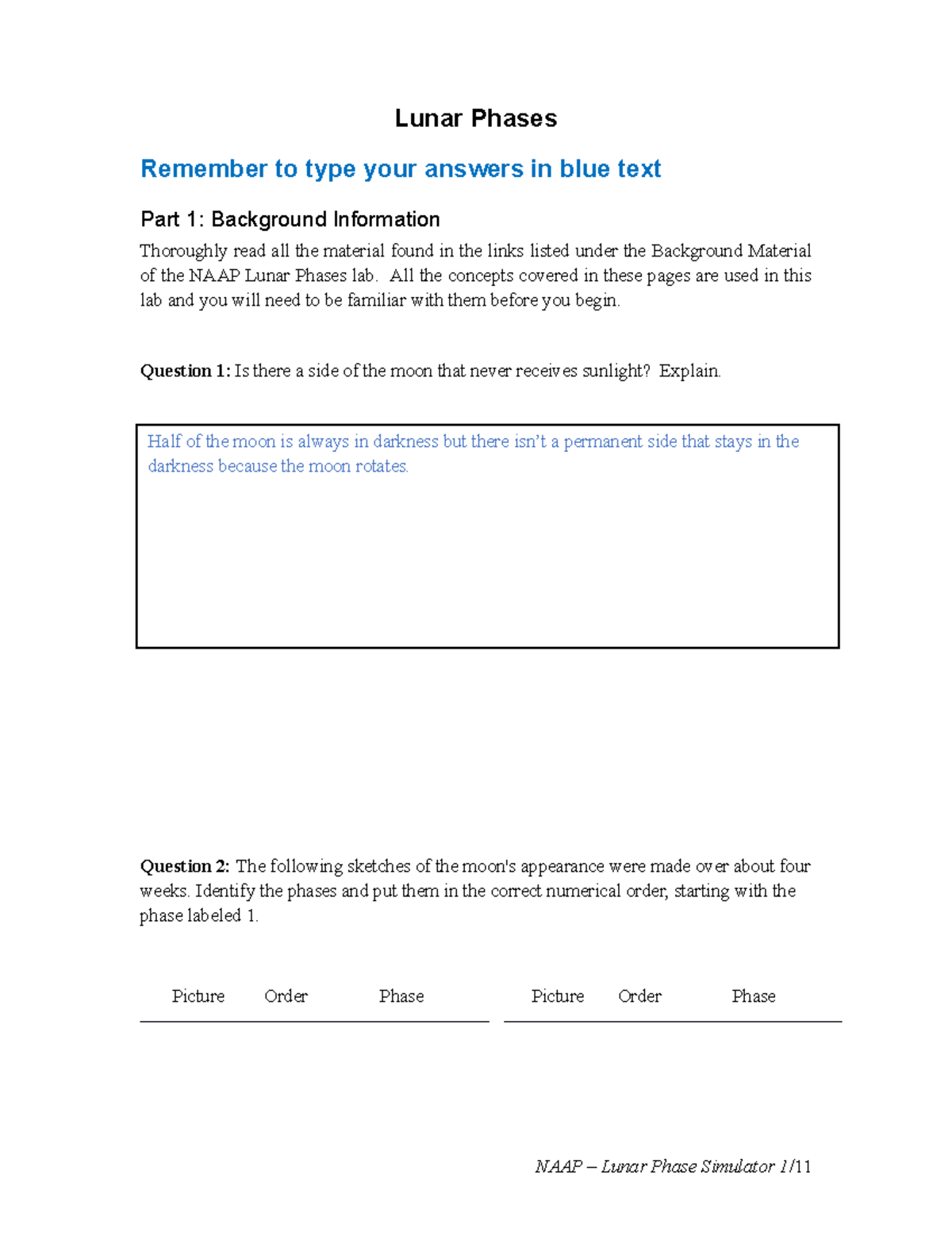 Lab 2: Understanding Lunar Phases and Their Observations - Studocu