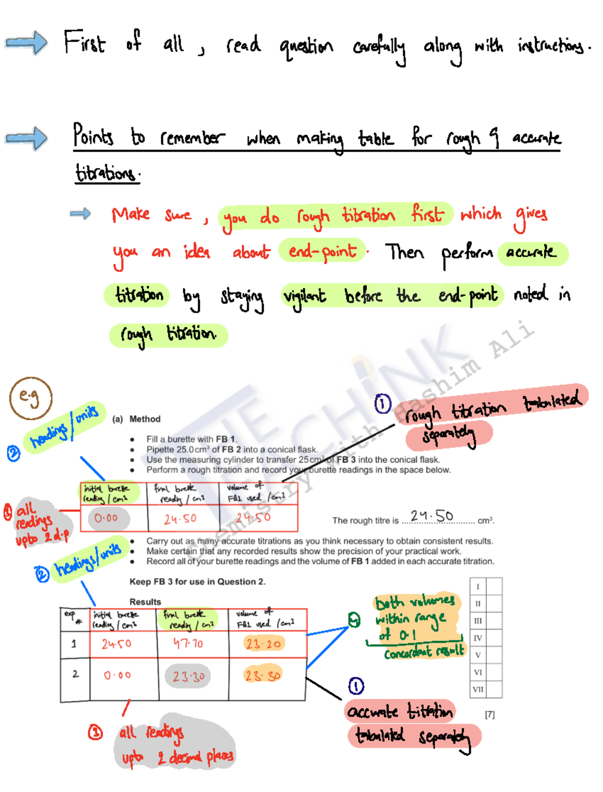 P3 Titration Notes: Key Techniques and Calculations for Accuracy - Studocu