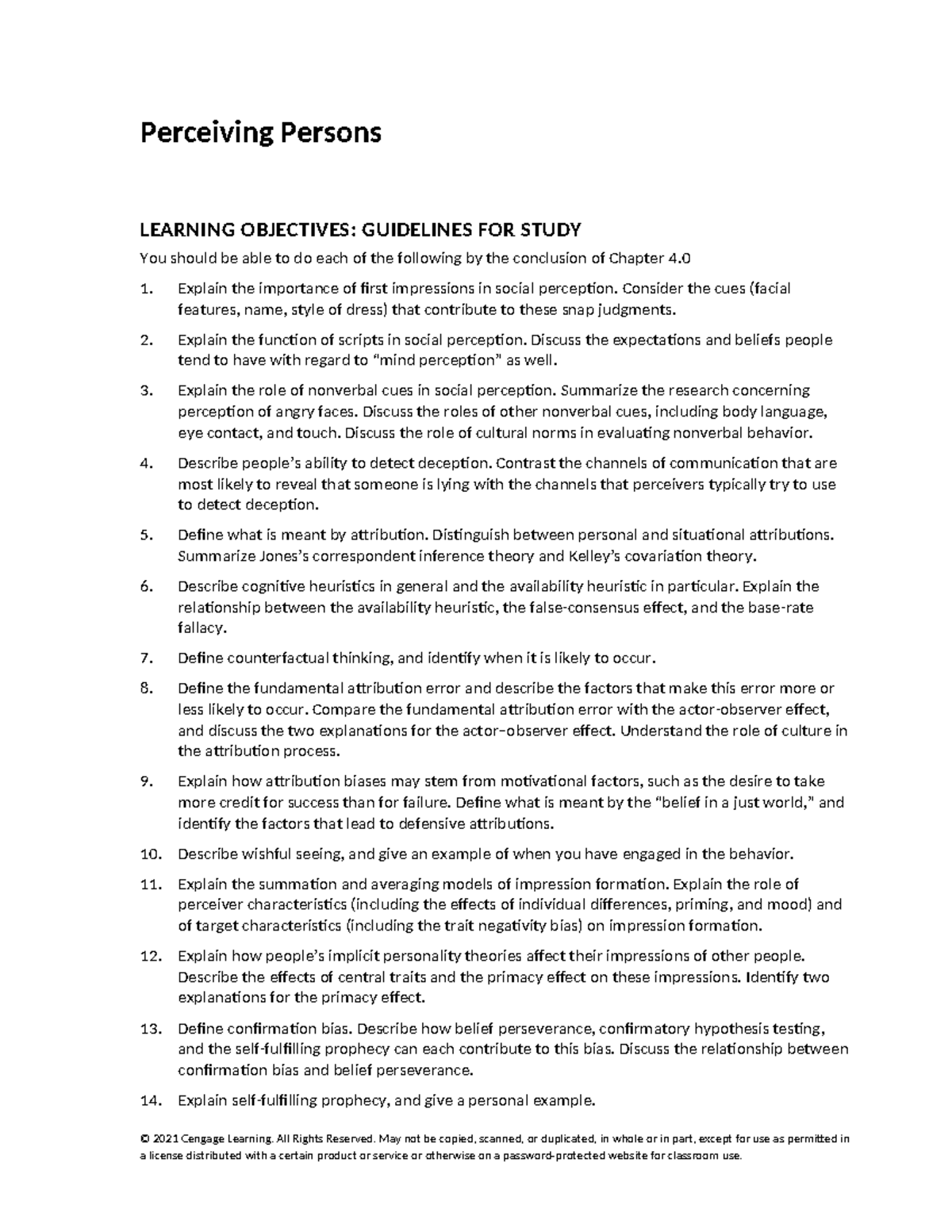 Social Perception & Confirmation Bias: Study Guide for PSY 101 - Studocu