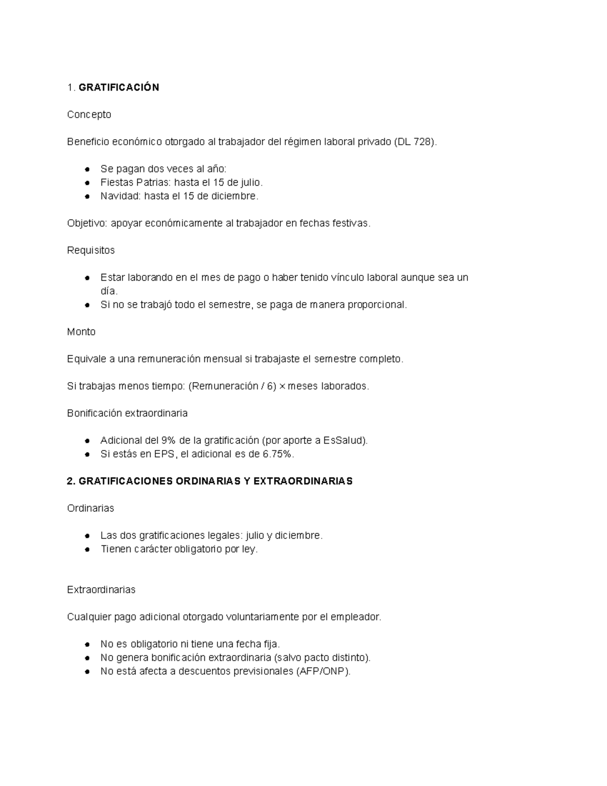 Apuntes sobre Gratificaciones y Vacaciones en el Régimen Laboral DL 728 ...
