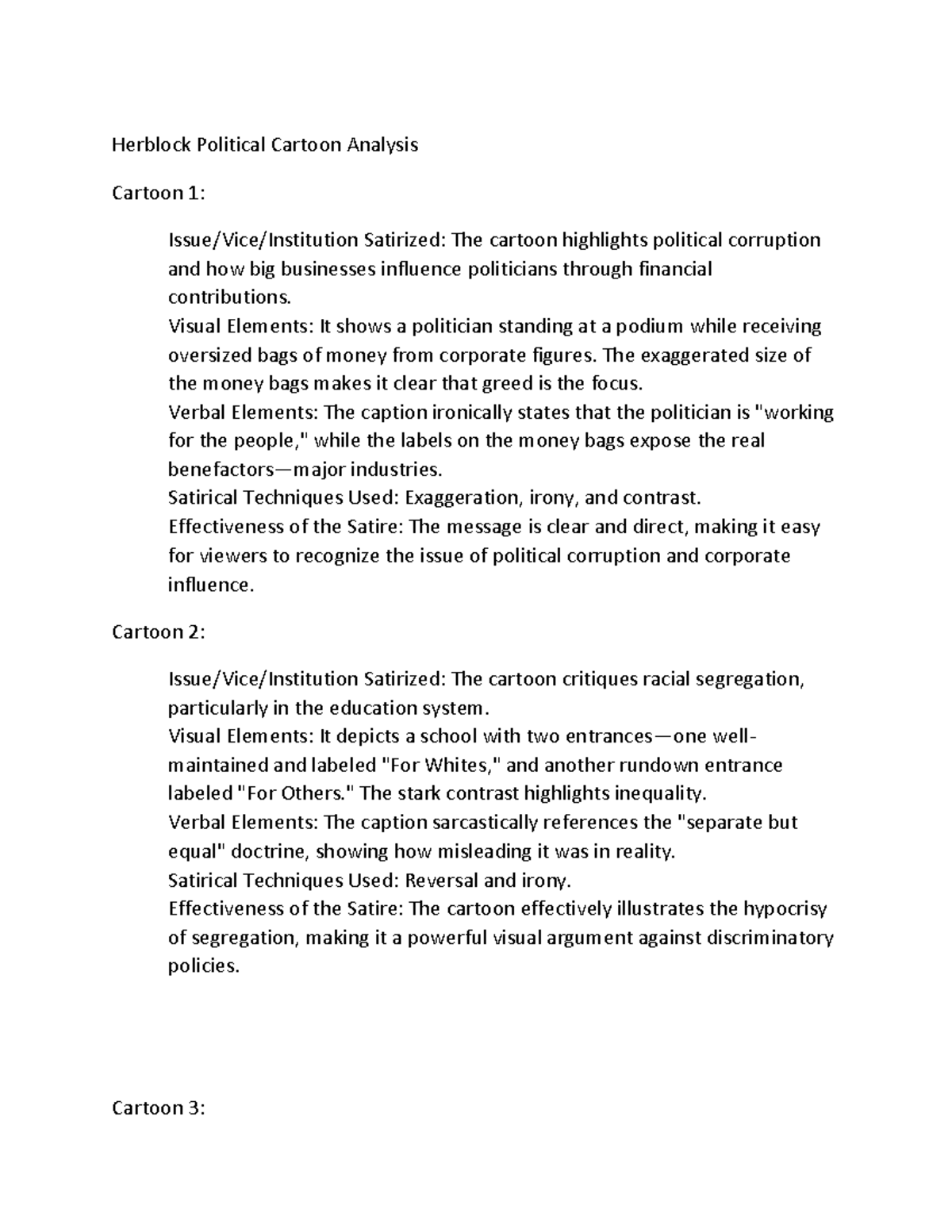 05.02 Political Cartoon Analysis: Satire on Corruption & Inequality ...