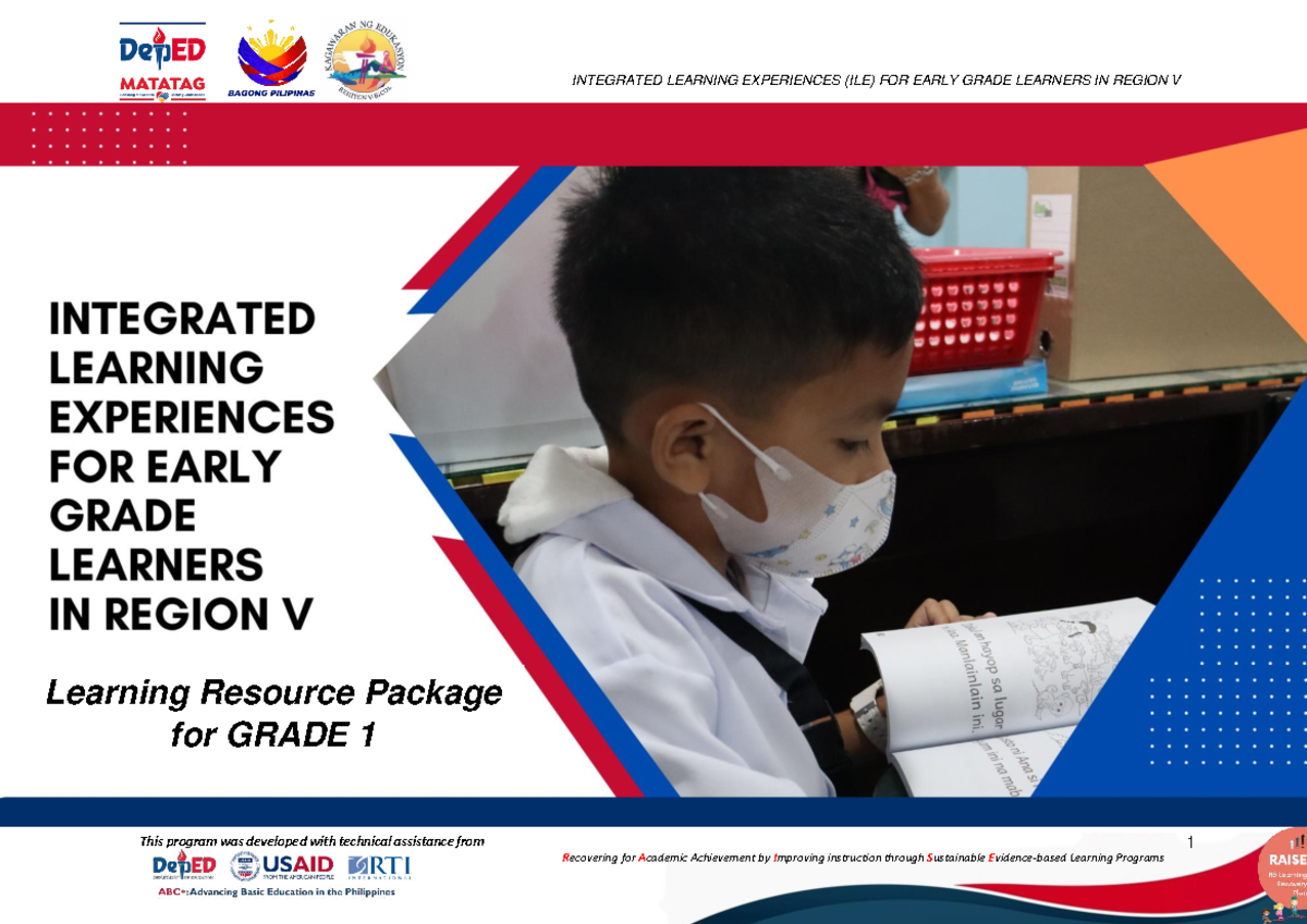 Final Grade 1 ILE Learning Resource Package for Region V - Studocu