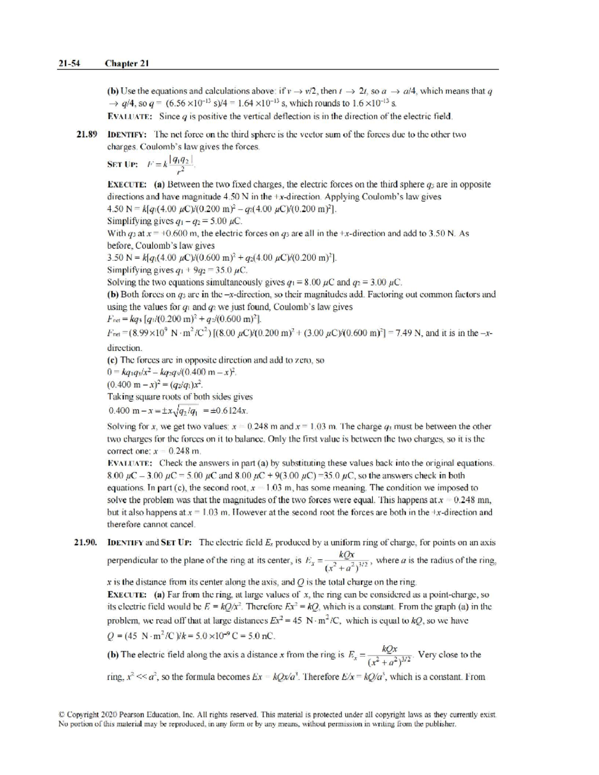 Chapter 21 Solutions: Electric Forces and Fields Analysis (University ...
