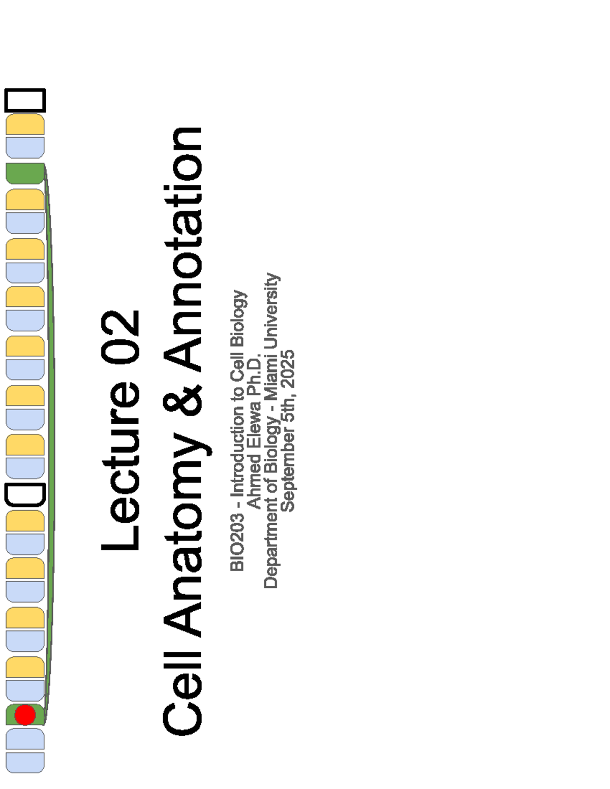 Lecture 02: Cell Anatomy & Annotation - BIO203 Intro to Cell Biology ...