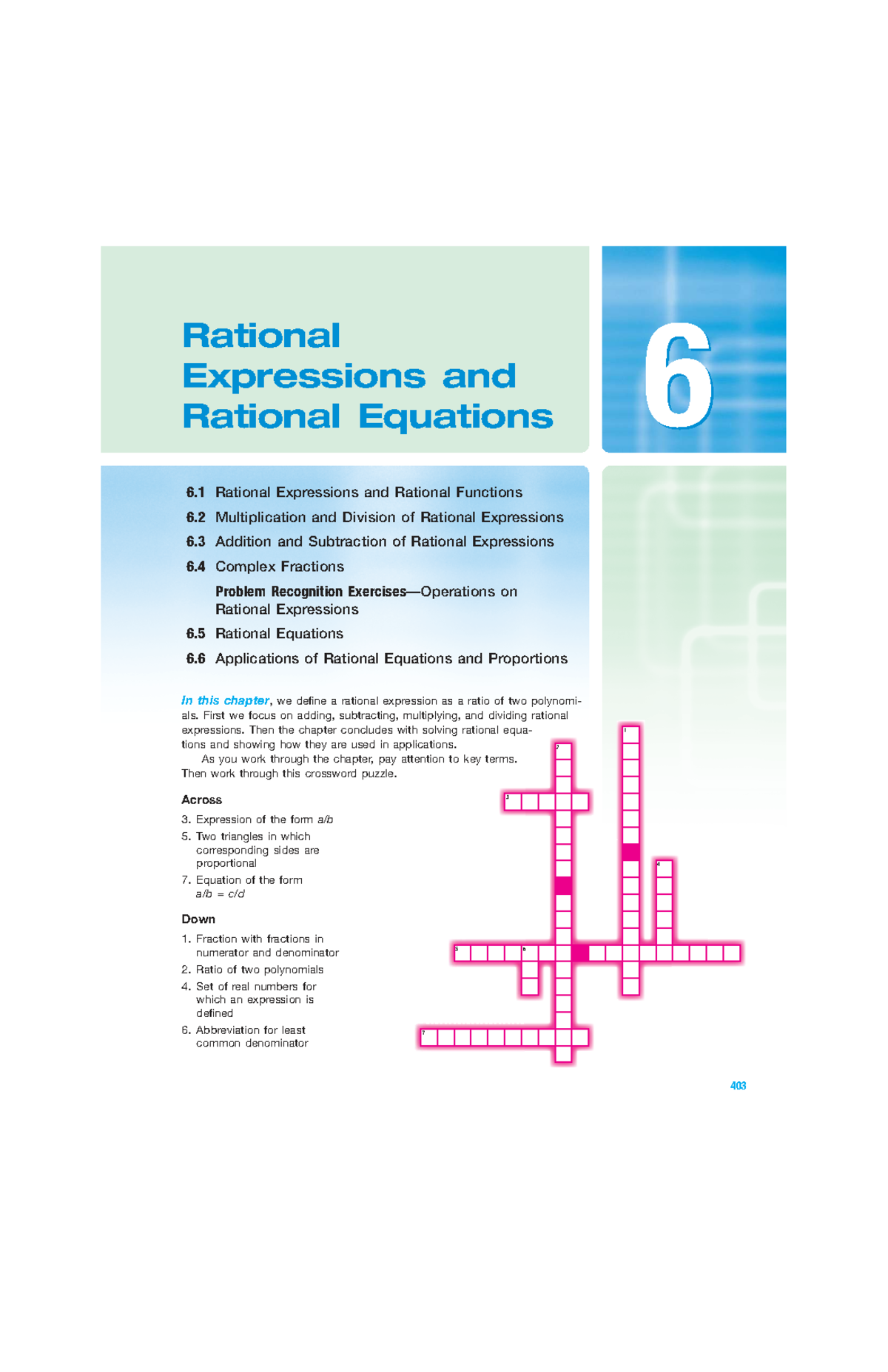 Ch06 SE: Rational Expressions & Equations - Key Concepts and Practice ...