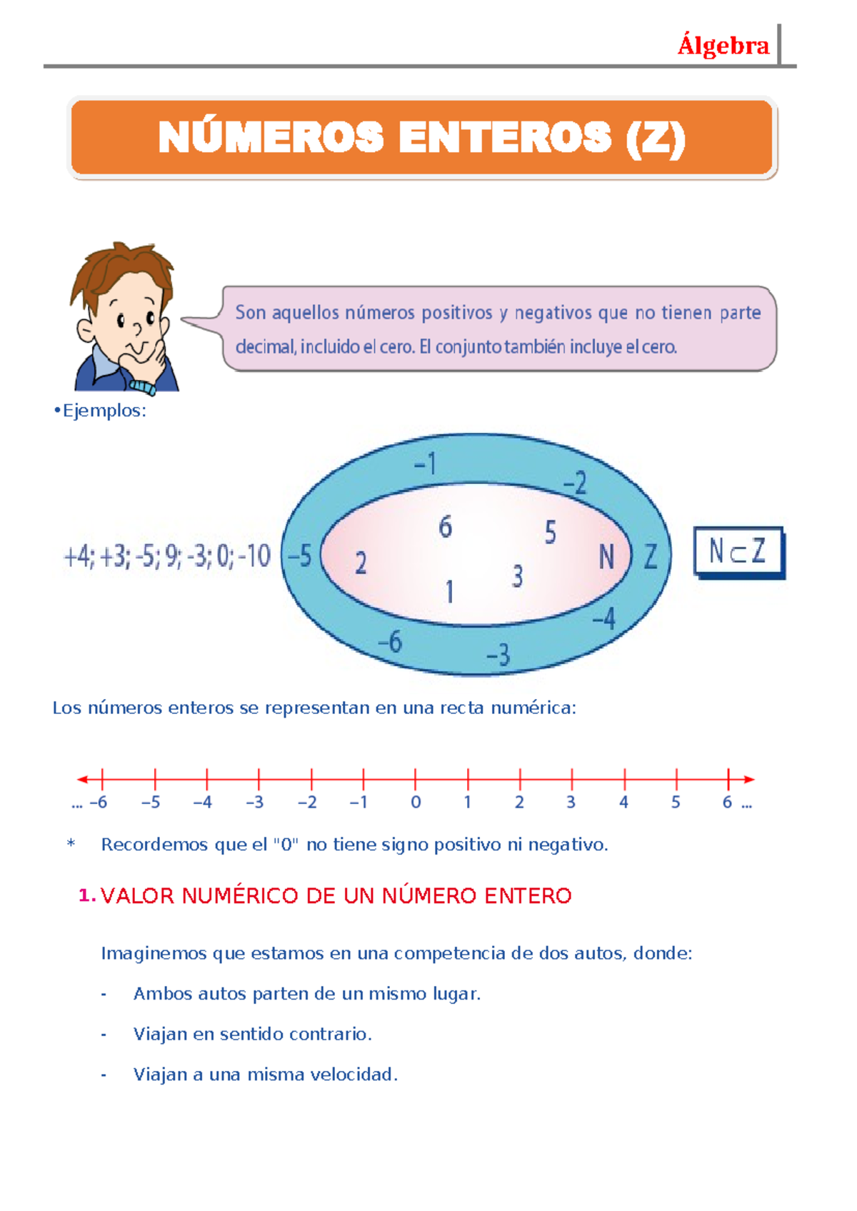 Álgebra: Los Números Enteros (Z) - Guía para Sexto Grado - Studocu