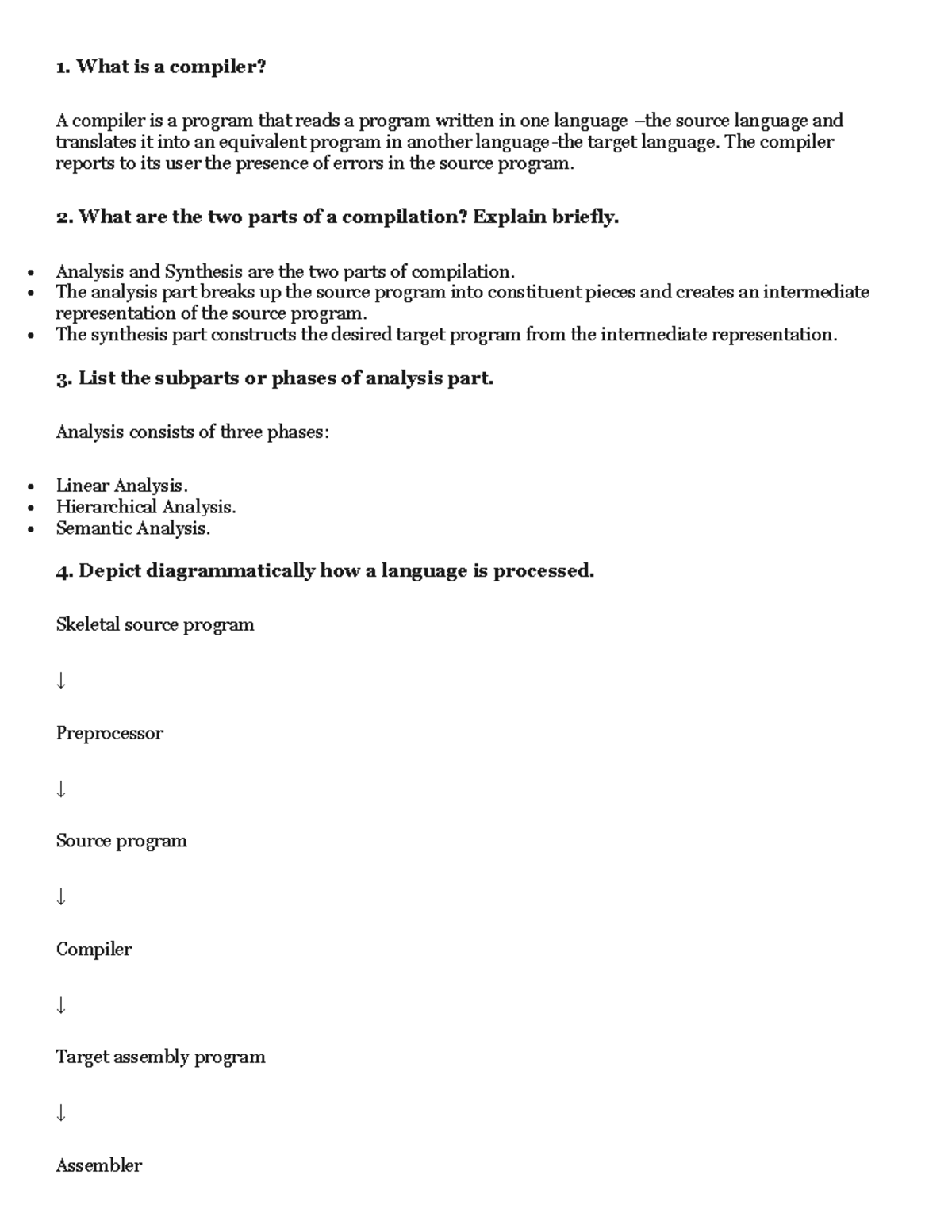 Compiler lab - sample viva questions - What is a compiler? A compiler ...