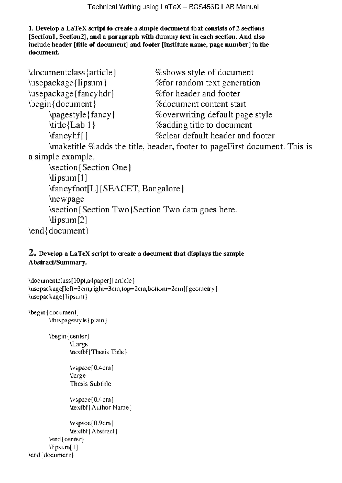 BCSL456D - LaTeX Lab Manual for Technical Writing in Sem IV - Studocu