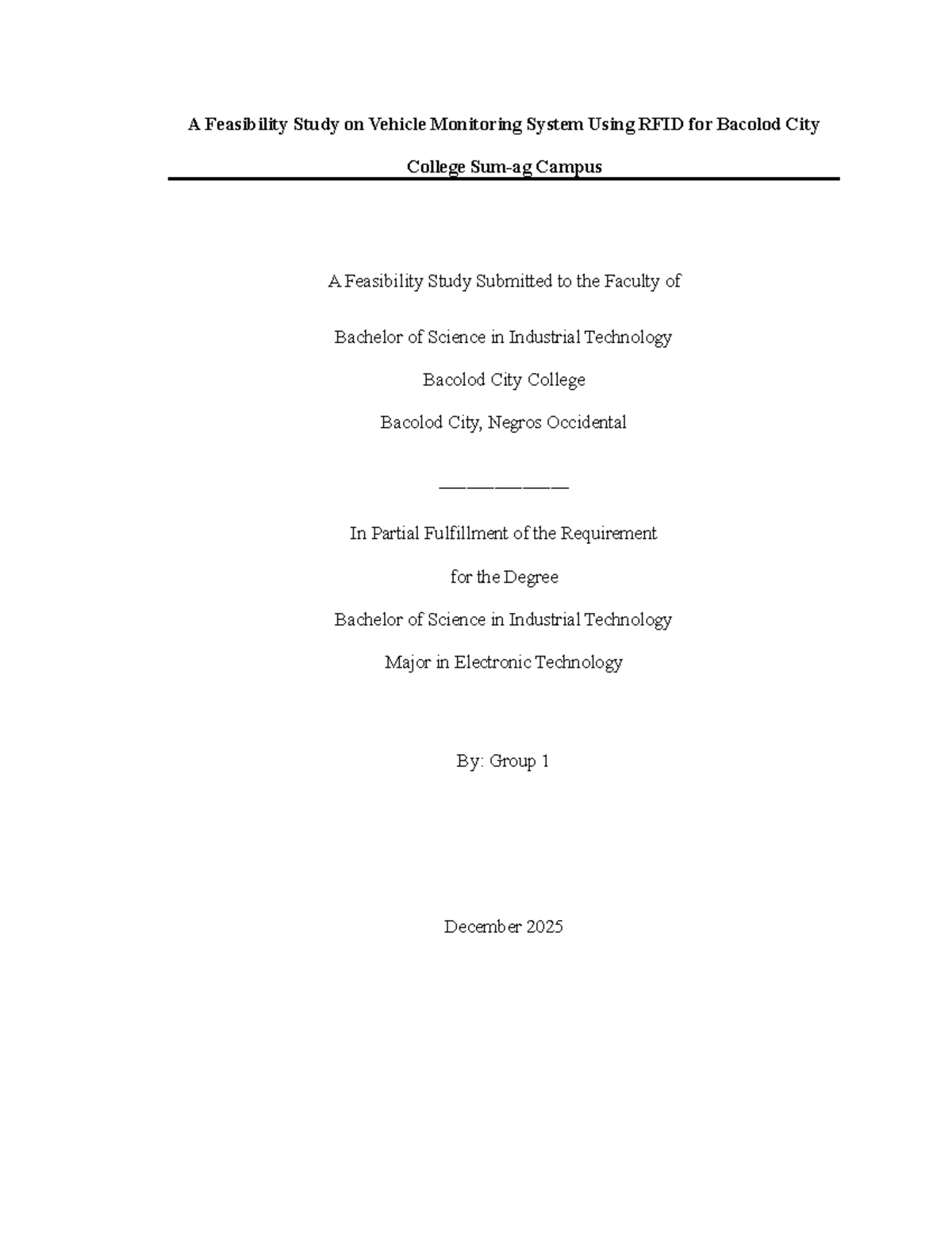 Feasibility Study on RFID-Based Vehicle Monitoring System for BCC ...