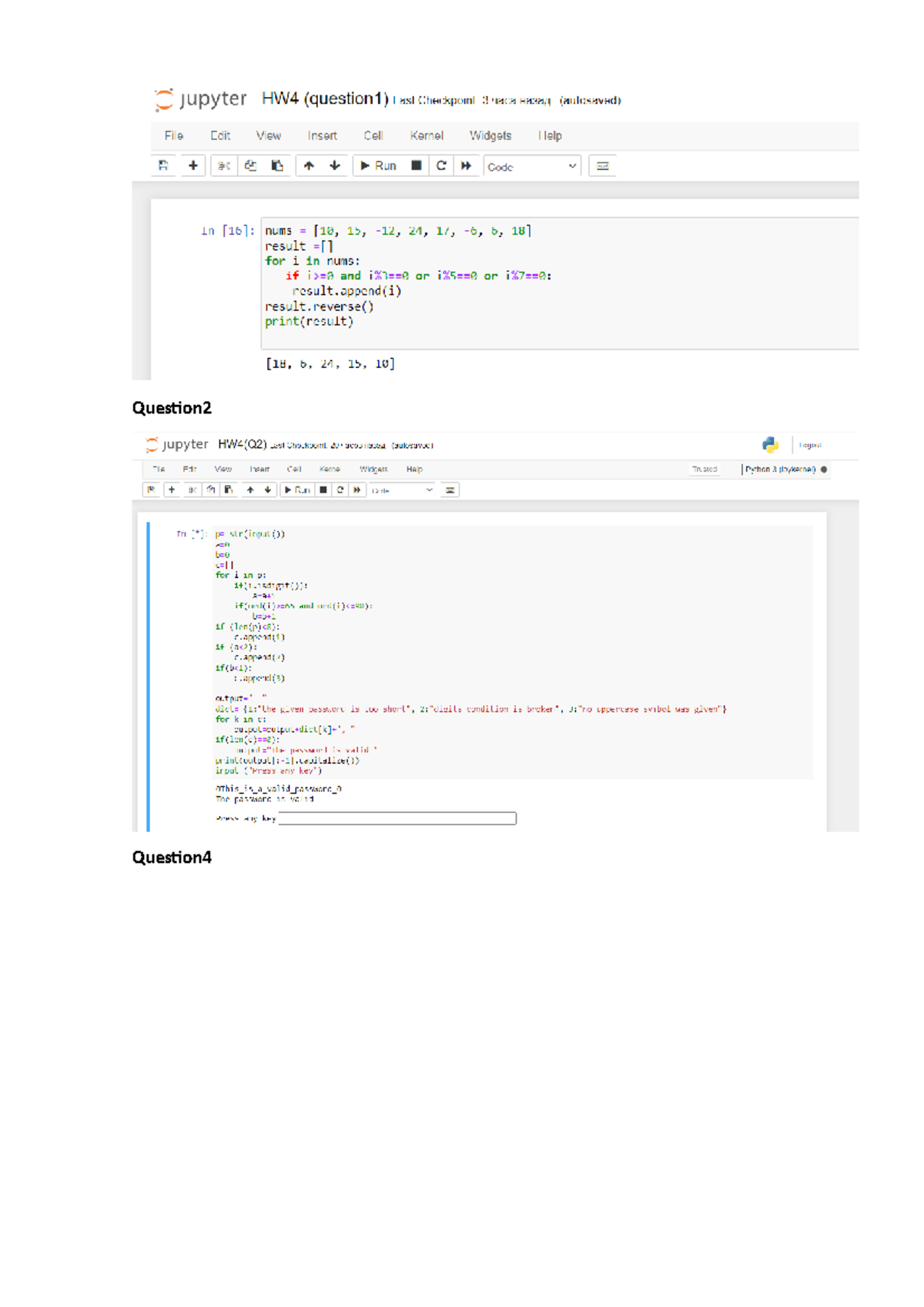 HW4 - HW4 answer - Programming Fundamentals - Question Question Question - Studocu