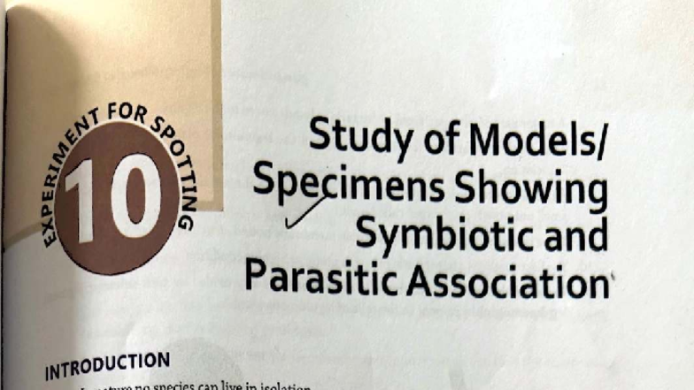 Biology Lab Manual: Experiment 10 - Symbiotic & Parasitic Interactions ...