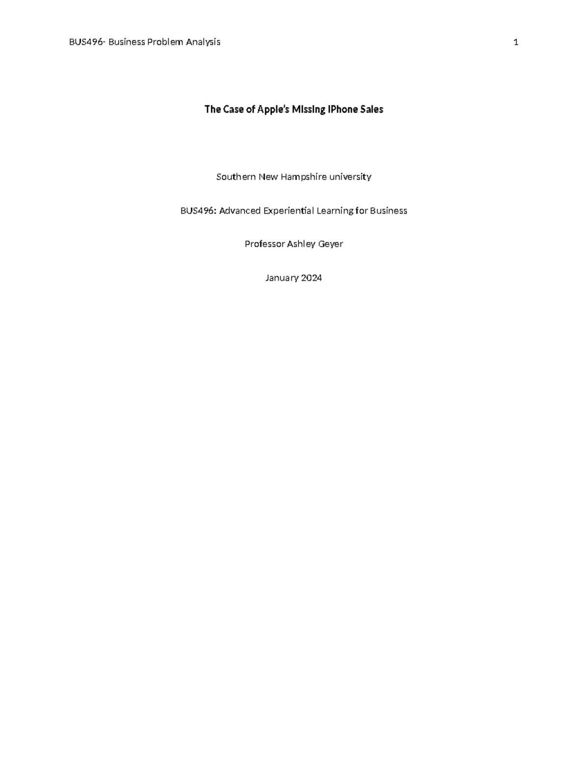 BUS 496 - Module One Assignment: Email Analysis on iPhone Sales Decline ...