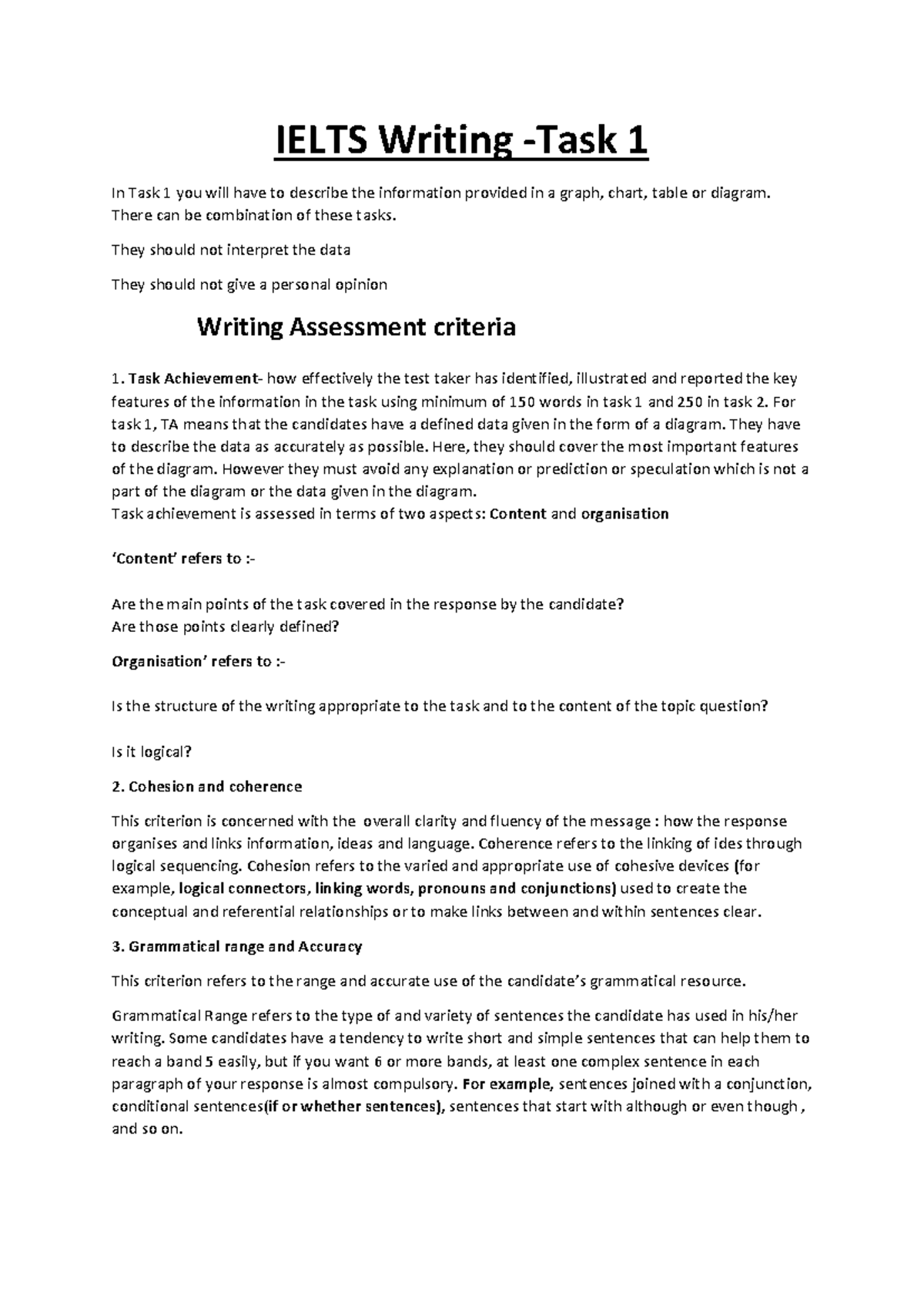 Ielts Writing Task 1 Essment Criteria - Infoupdate.org