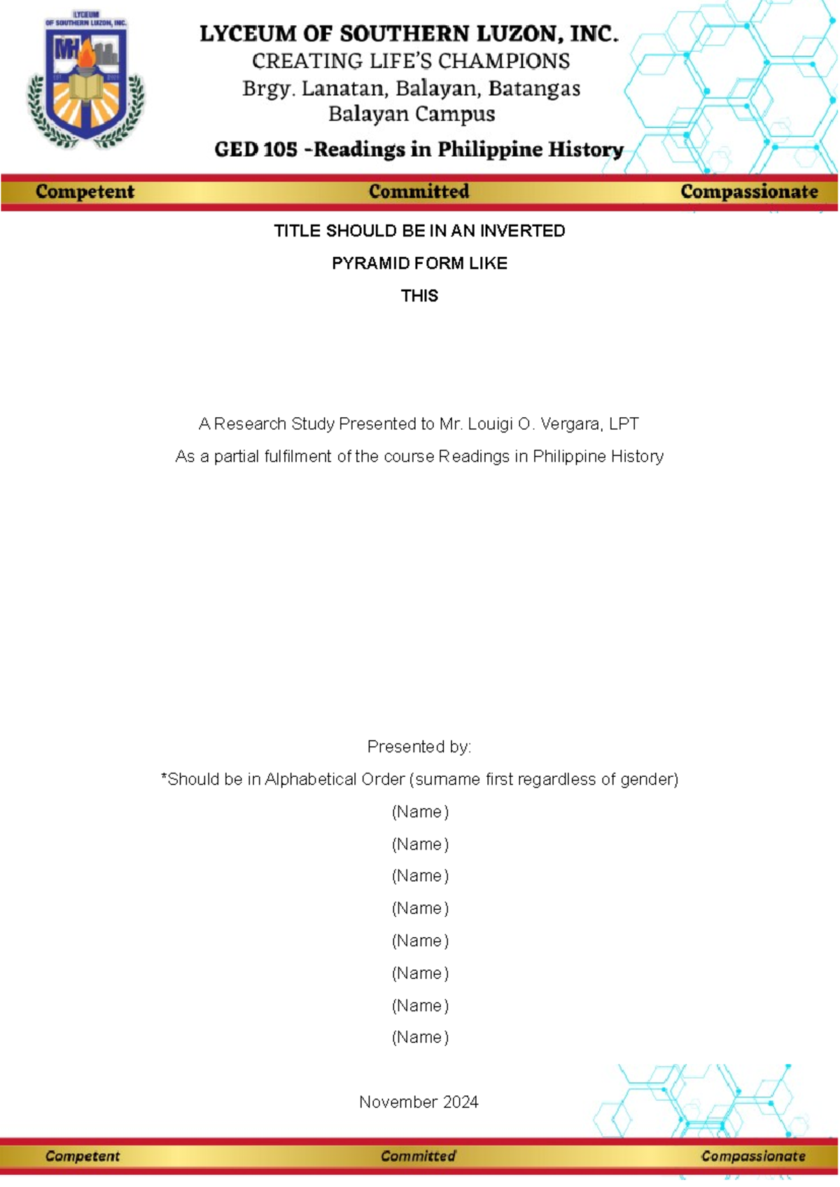 Research Template for GED 105: Inverted Pyramid Structure - Studocu