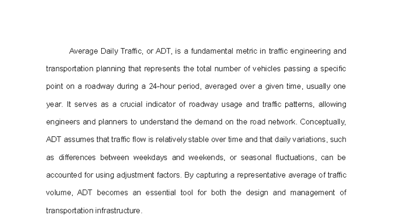 Average Daily Traffic (ADT) - Lecture Notes on Traffic Engineering ...
