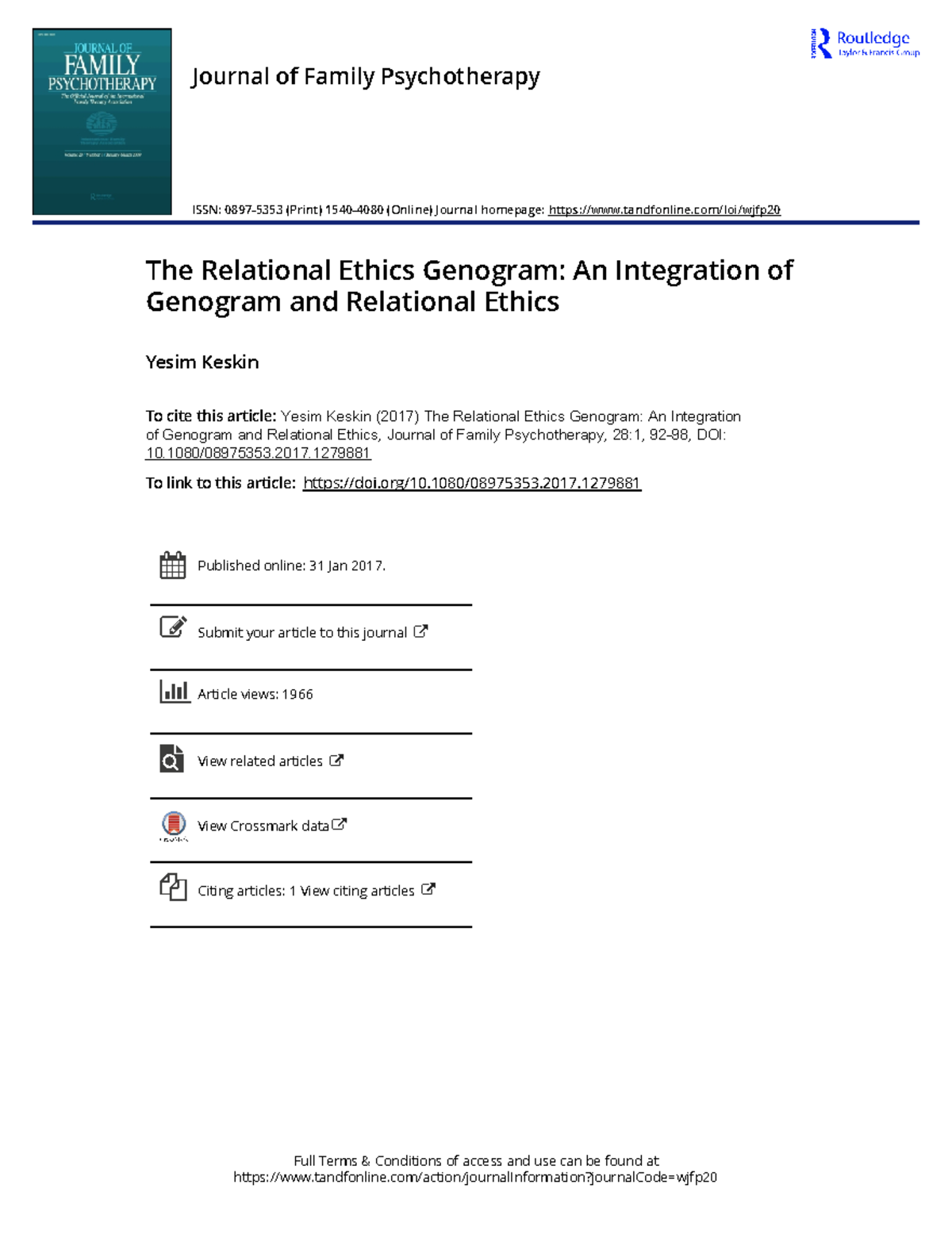 The Relational Ethics Genogram: Integrating Genogram and Ethics in ...