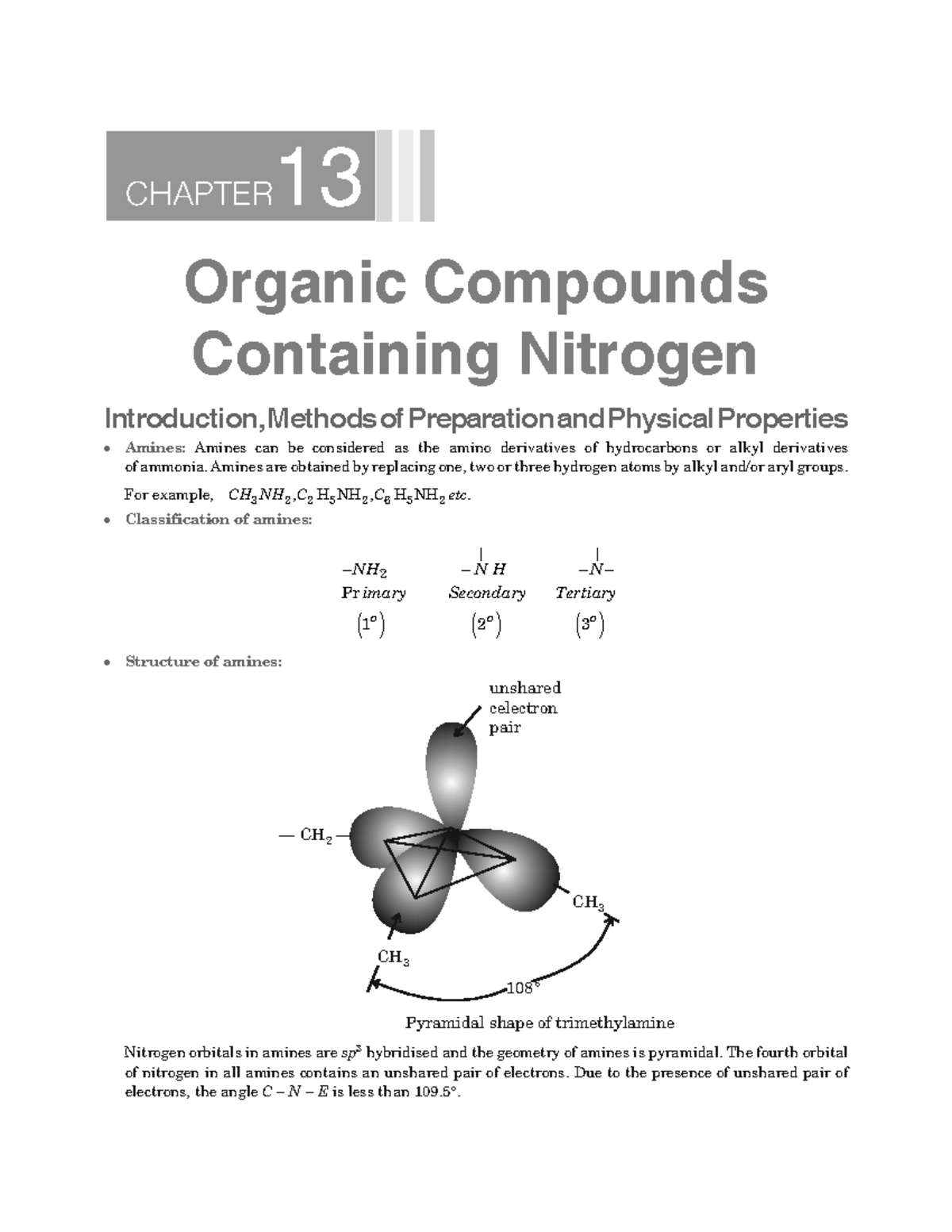 CHAPTER Organic Compounds Containing Nitrogen: Amines and Their ...