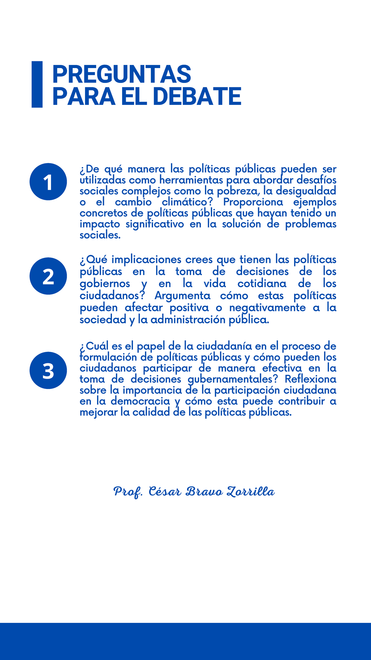 Preguntas PARA EL Debate TEMA 3 - PREGUNTAS PARA EL DEBATE 1 ¿De qué ...