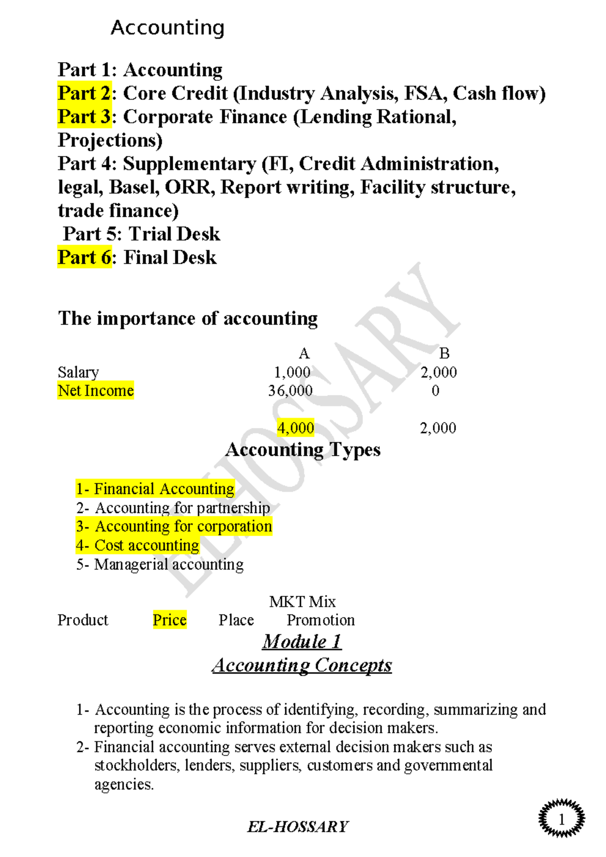 NYIF Accounting Material: Comprehensive Overview of Key Concepts and ...
