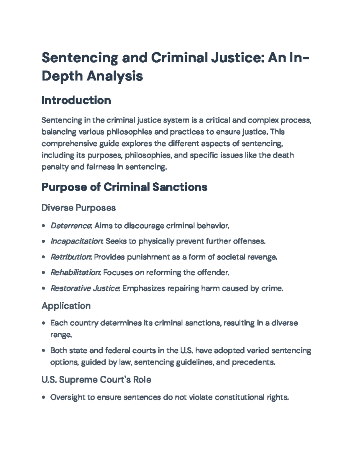 Sentencing and Criminal Justice: Comprehensive Guide (CJS 101 ...