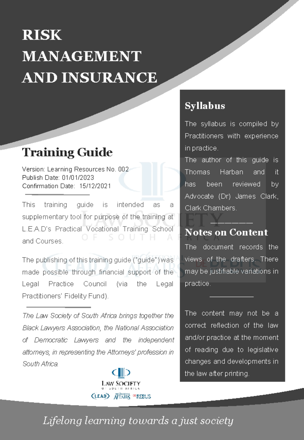 Module 2: Risk Management & Insurance Training Guide 2023 - Studocu