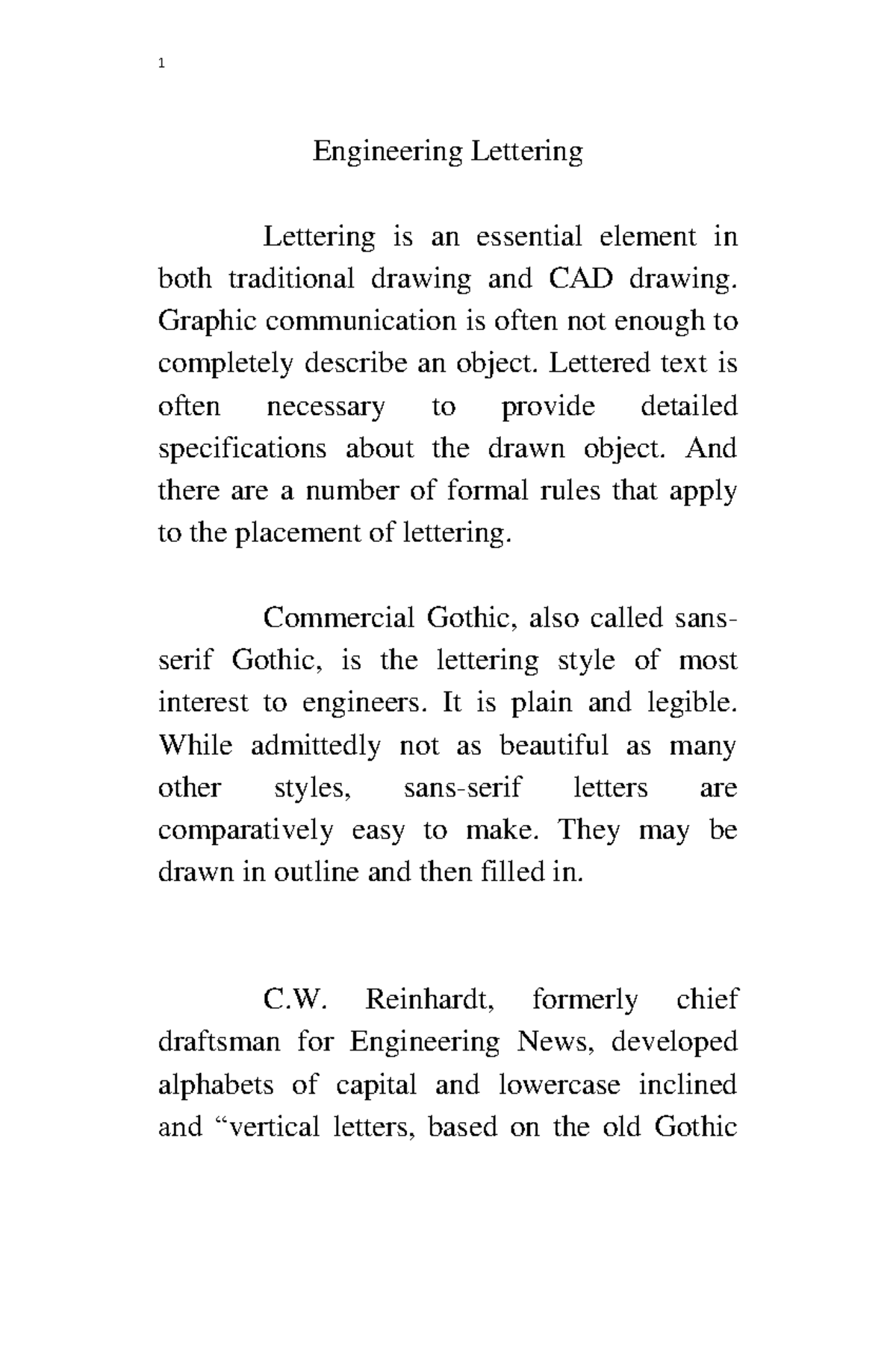 Engineering lettering guide - Engineering Lettering Lettering is an ...