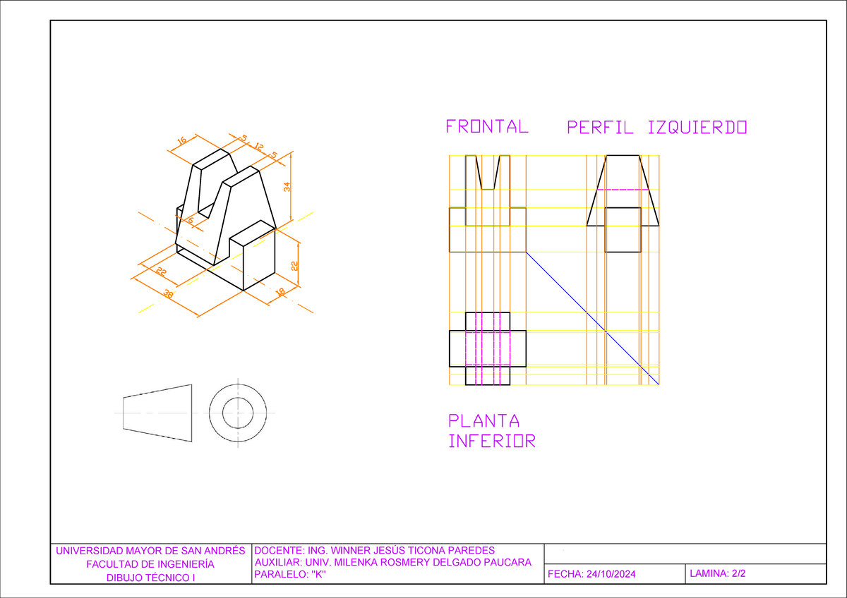 Dibujo Tecnico - Vistas - UNIVERSIDAD MAYOR DE SAN ANDRÉS FACULTAD DE ...