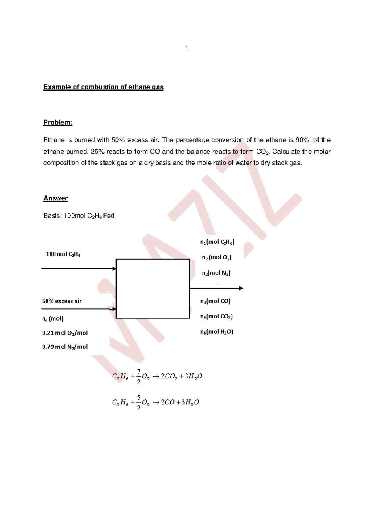 CET200S - Combustion of Ethane Gas: Stack Gas Composition Analysis ...
