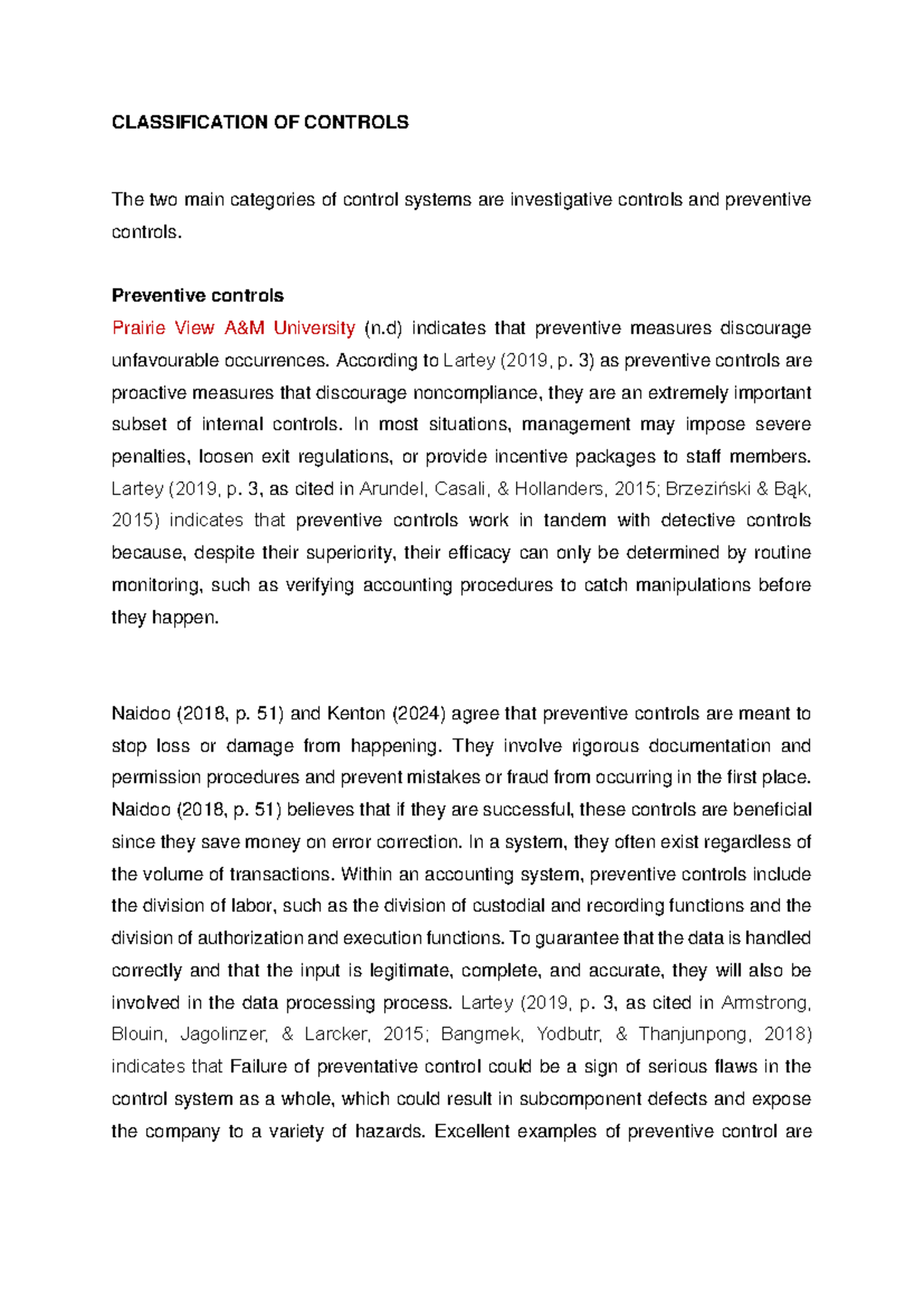 Classification of Controls: Preventive, Detective, and Directive Types ...