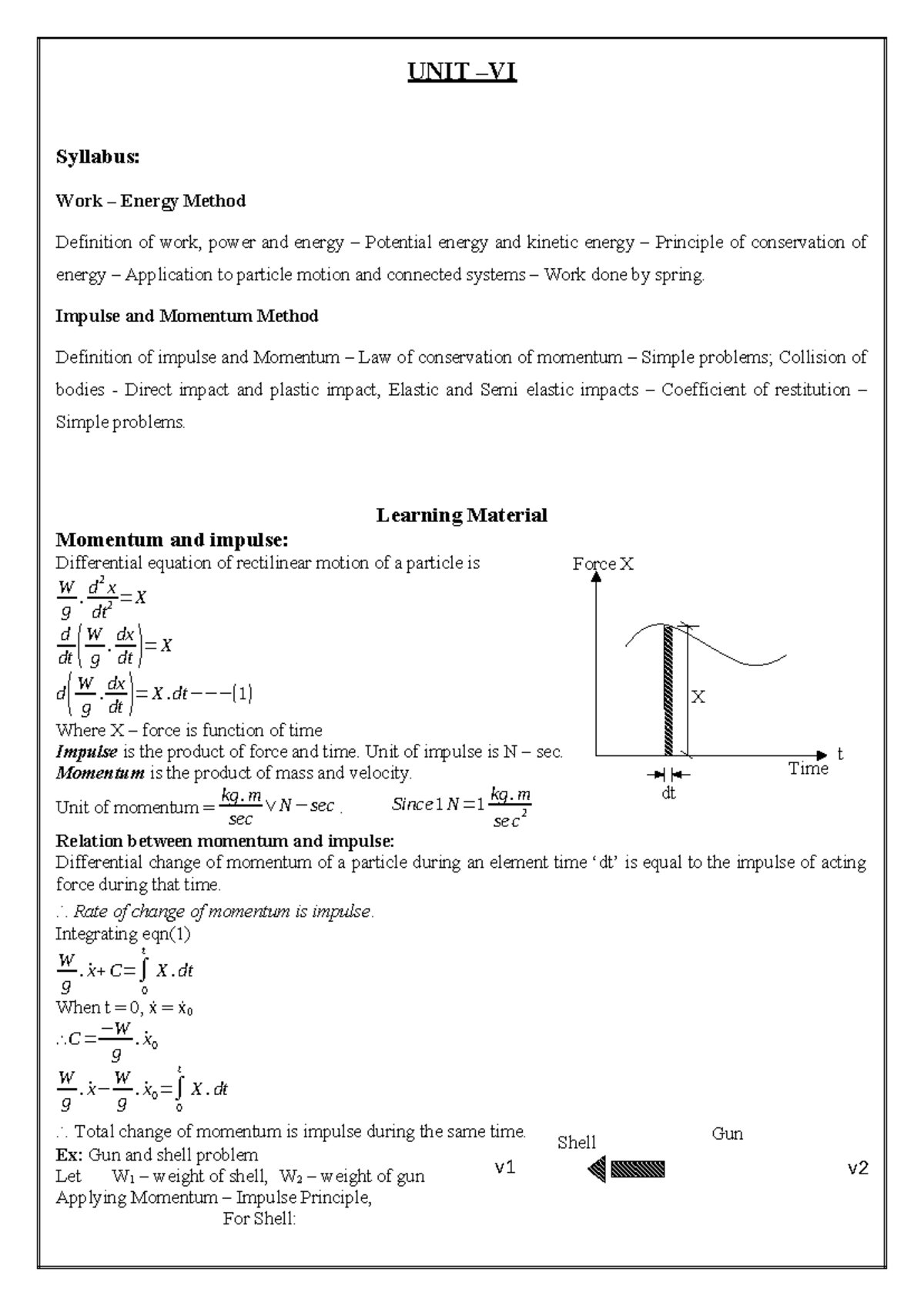 EM 6: Work, Energy, Impulse, and Momentum Concepts and Applications ...