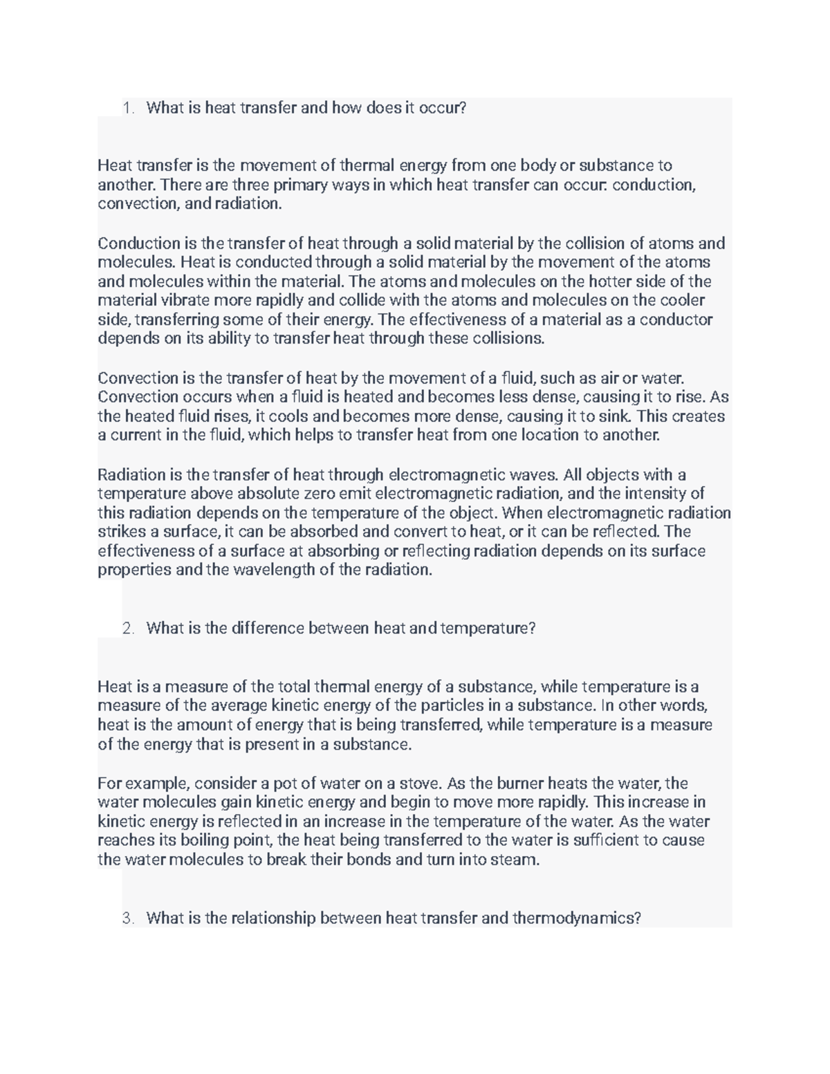 HW Q&A - Heat Transfer Concepts: Complete Guide for Study Use - Studocu