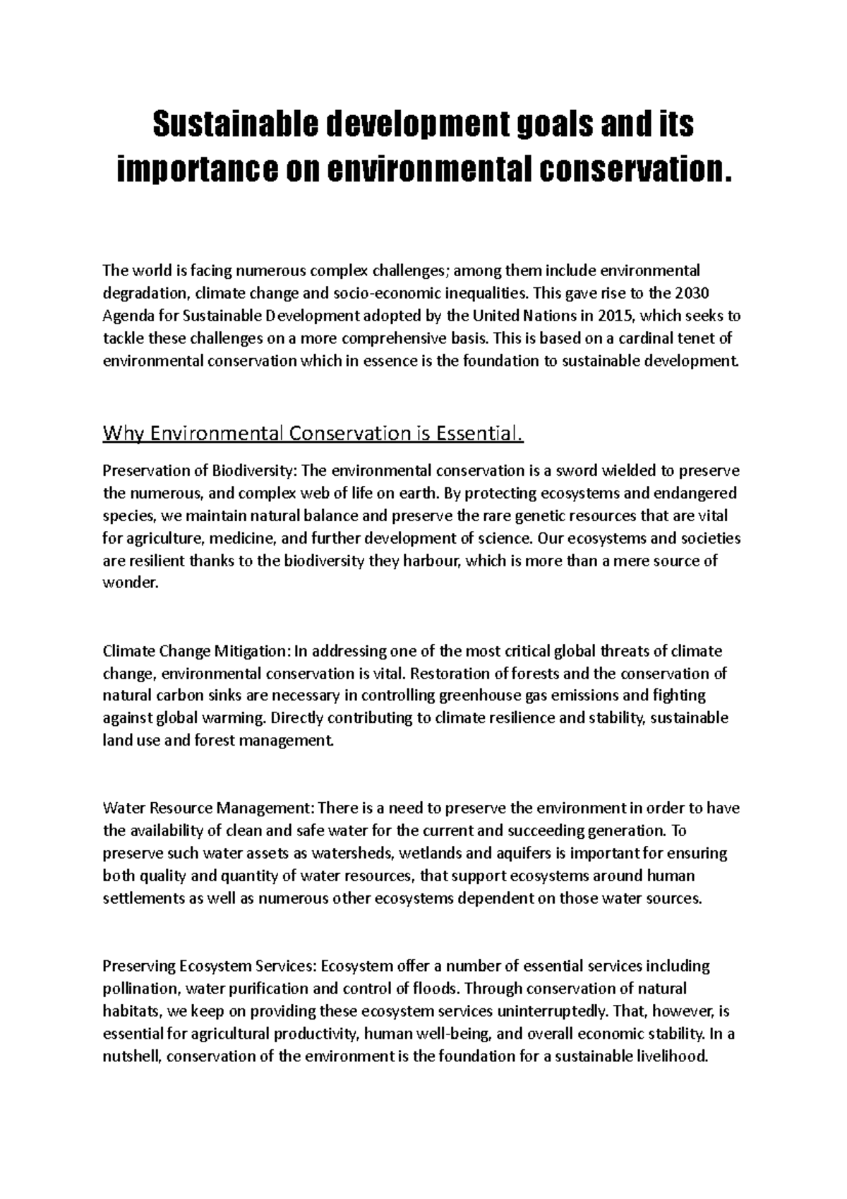 Sustainable Development Goals (SDGs) & Their Role in Environmental ...