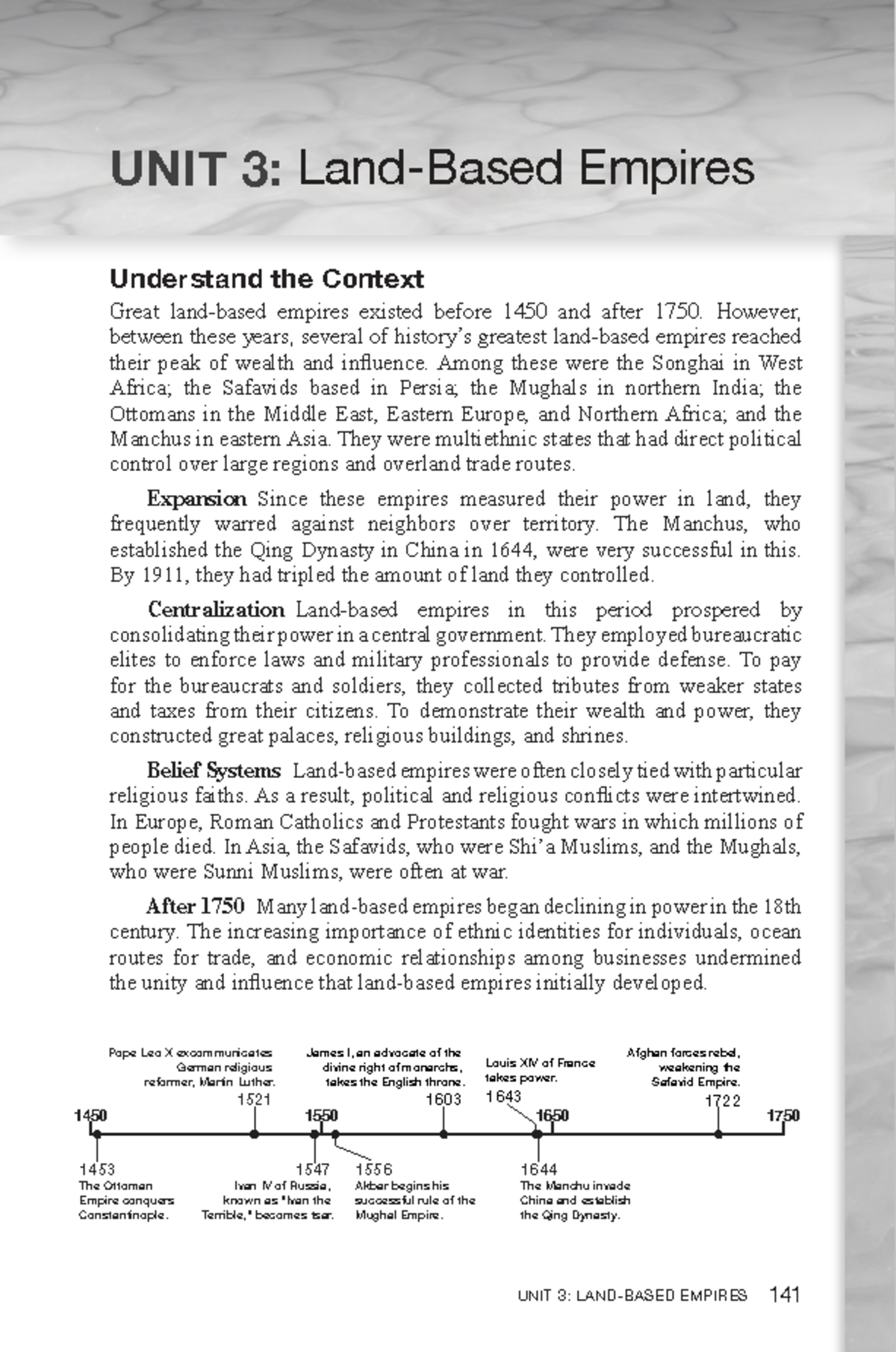 Unit 3: Empires from 1450 to 1750 - Expansion, Administration, and ...