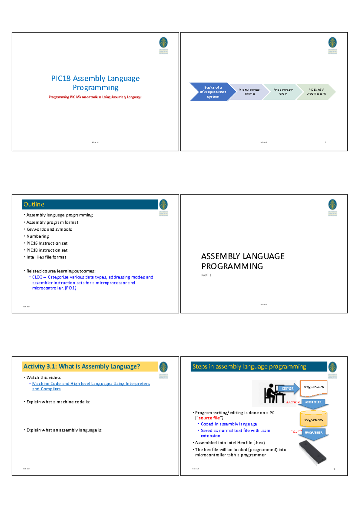 EDB2063 - PIC assembly notes - PIC18 Assembly Language Programming ...