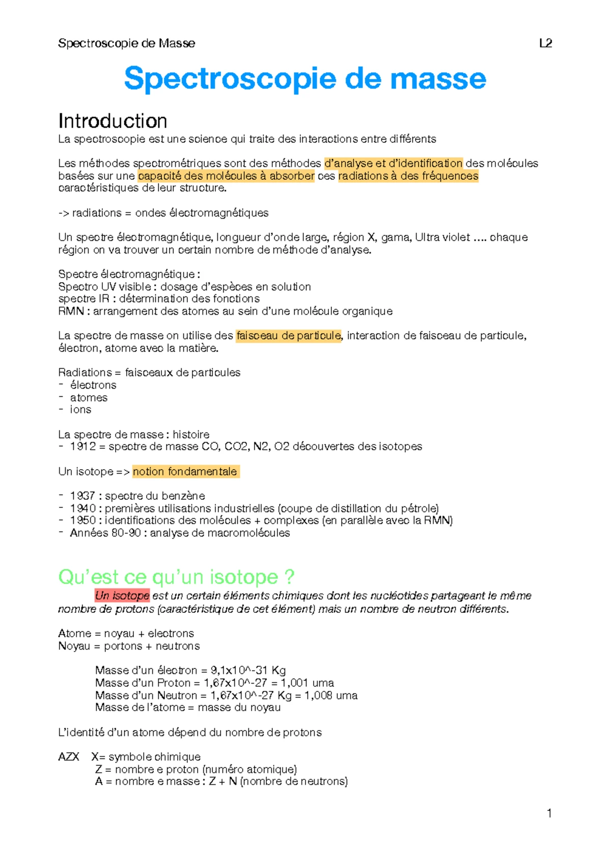 Chapitre 2 Source d'ionisation Electrospray (ESI) - Spectrométrie de ...